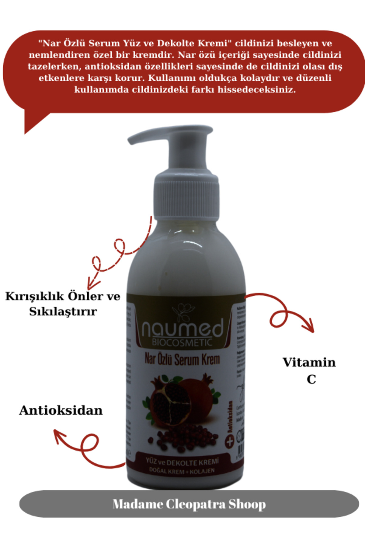 NAUMED Canlandırıcı Etkili Nar Özlü Kolajen/antioksidan Yüz Ve Dekolte ...