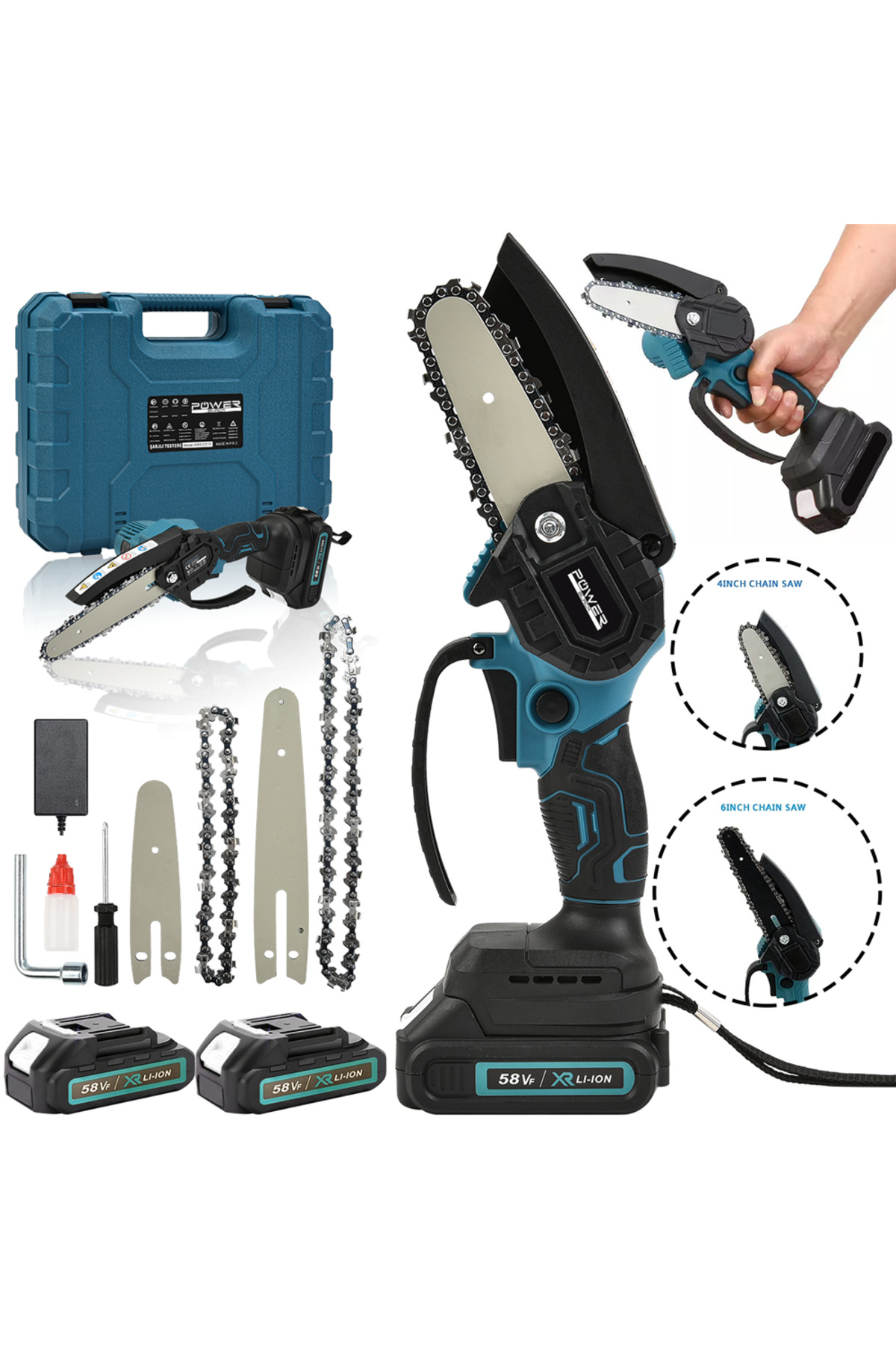 POWER BLACK Plus Germany Çift Bataryalı Extra Güçlü 58vf Şarjlı Dal ...
