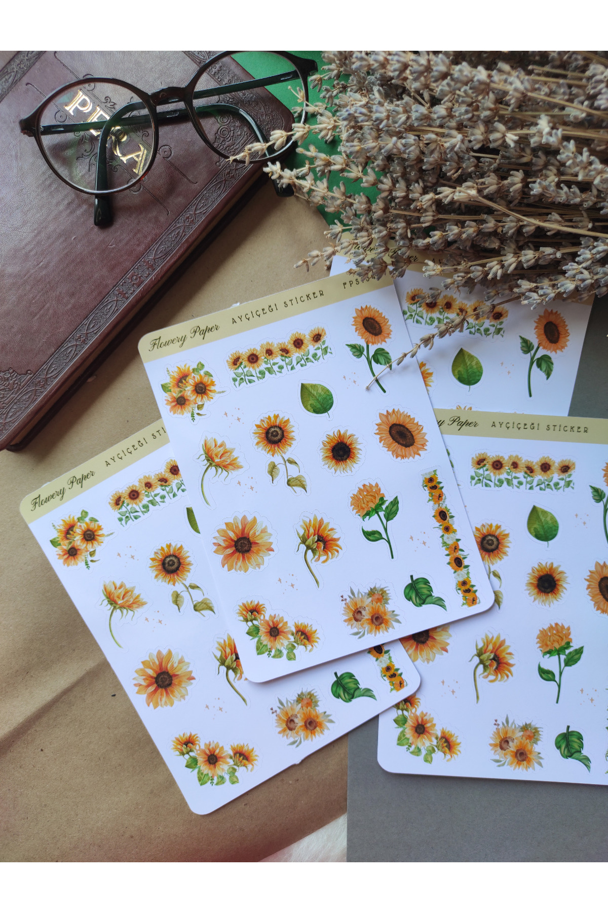 Flowery Paper Ayçiçeği Sticker - Bullet Journal,Scrapbook ,Ajanda ...