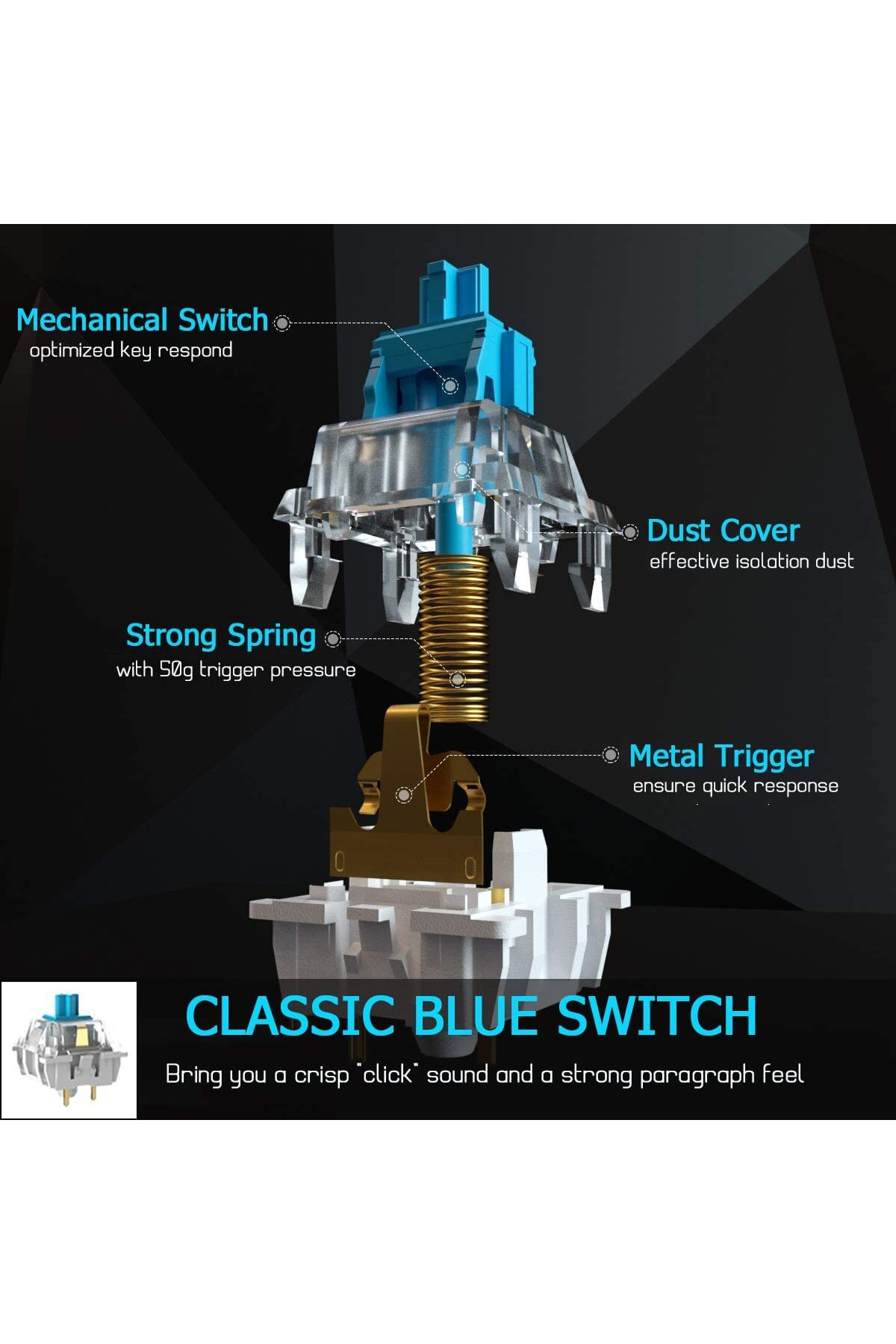 VOOKA Trol Blue Switch Mini Rgb Oyun Klavyesi Gaming Mekanik 62 Tuşlu ...