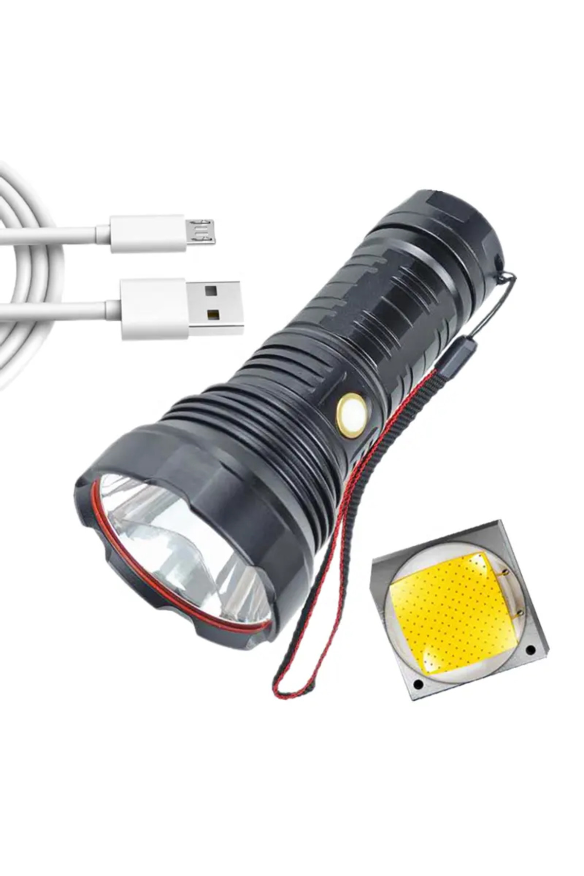 TAREZ Pd-9200 Uzun Menzilli El Feneri, 2800 Lümen Şarjlı Güçlü El ...