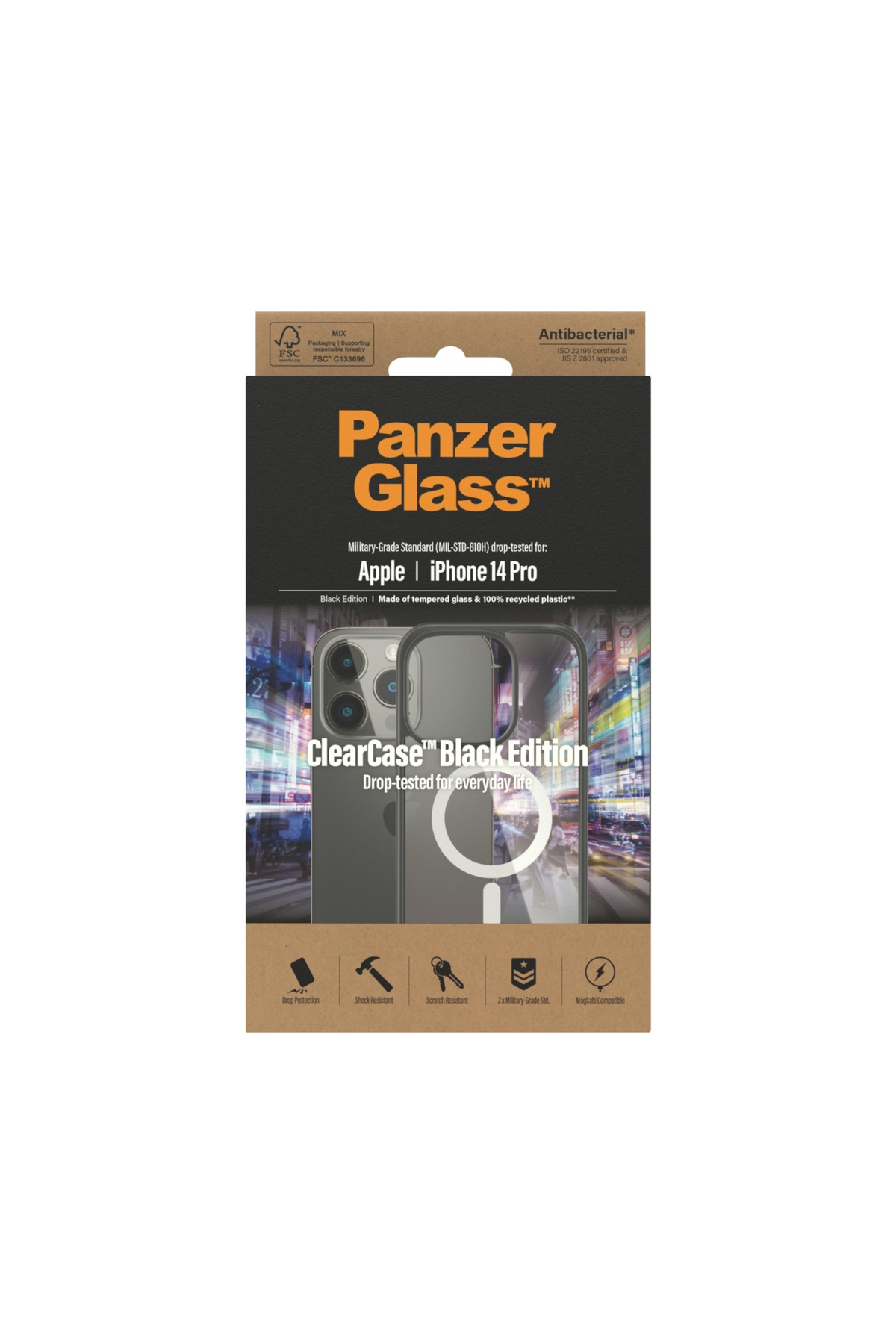 PanzerGlass MagSafe ClearCase Siyah Çerçeveli Kapak 2.4m iPhone 14 Pro ...