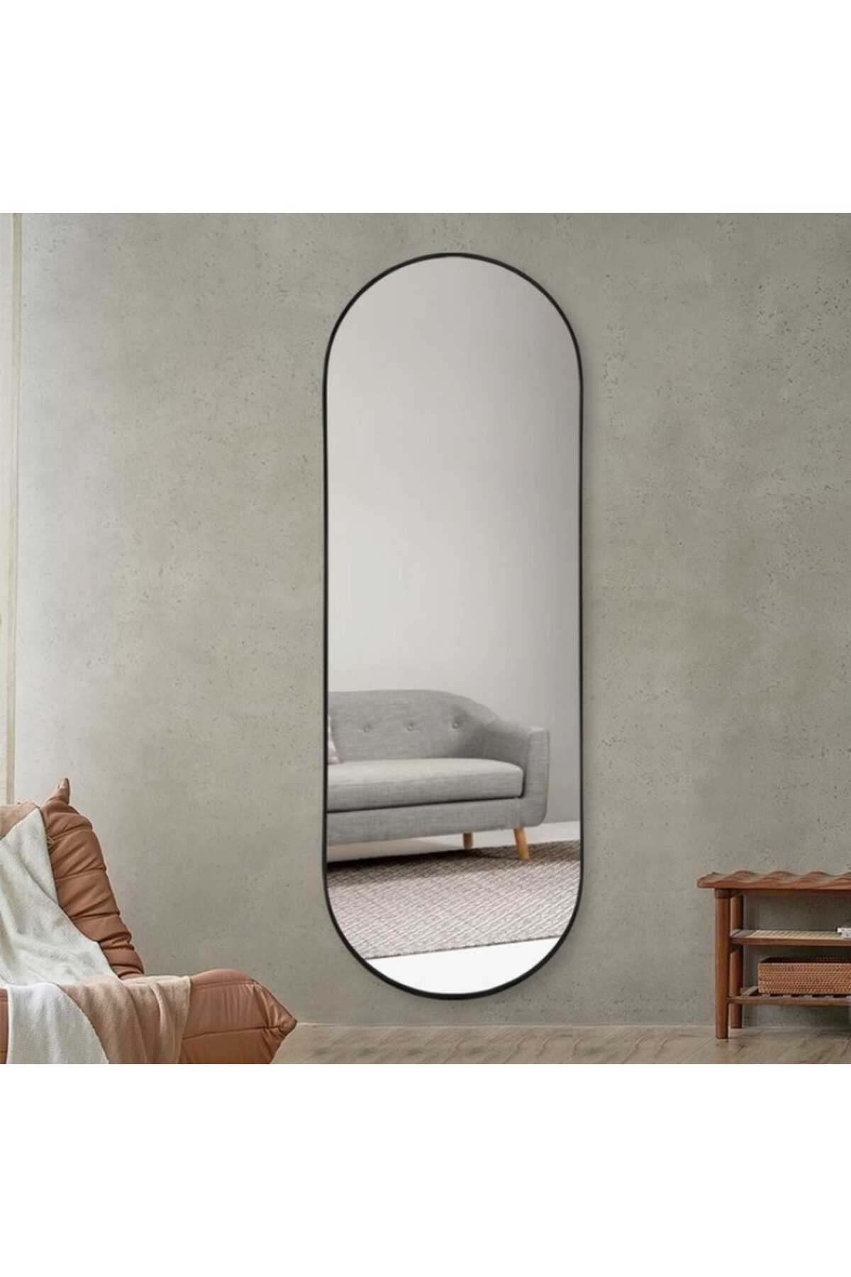 CG HOME Model Alfa Dekoratif Ayna Boy Aynası Mdf 180cm X 62 Cm Elips ...