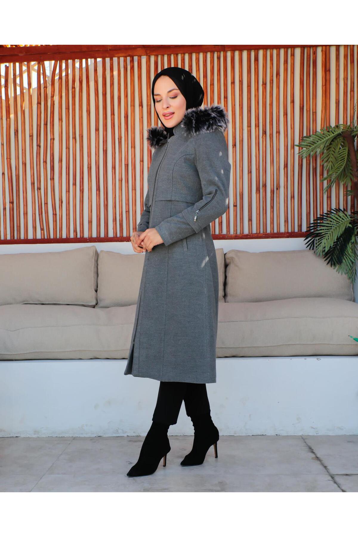 KMKkombin KMKKOMBİN KADIN KOL DETAYLI DİZ ALTI ÖZ ALTAY KAŞE KABAN ...