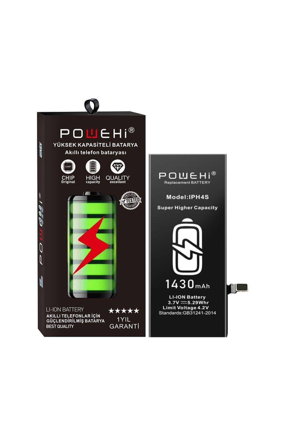 POWEHİ iPhone 4S Güçlendirilmiş Batarya Pil 1430 mah Sihirli Yüksek ...