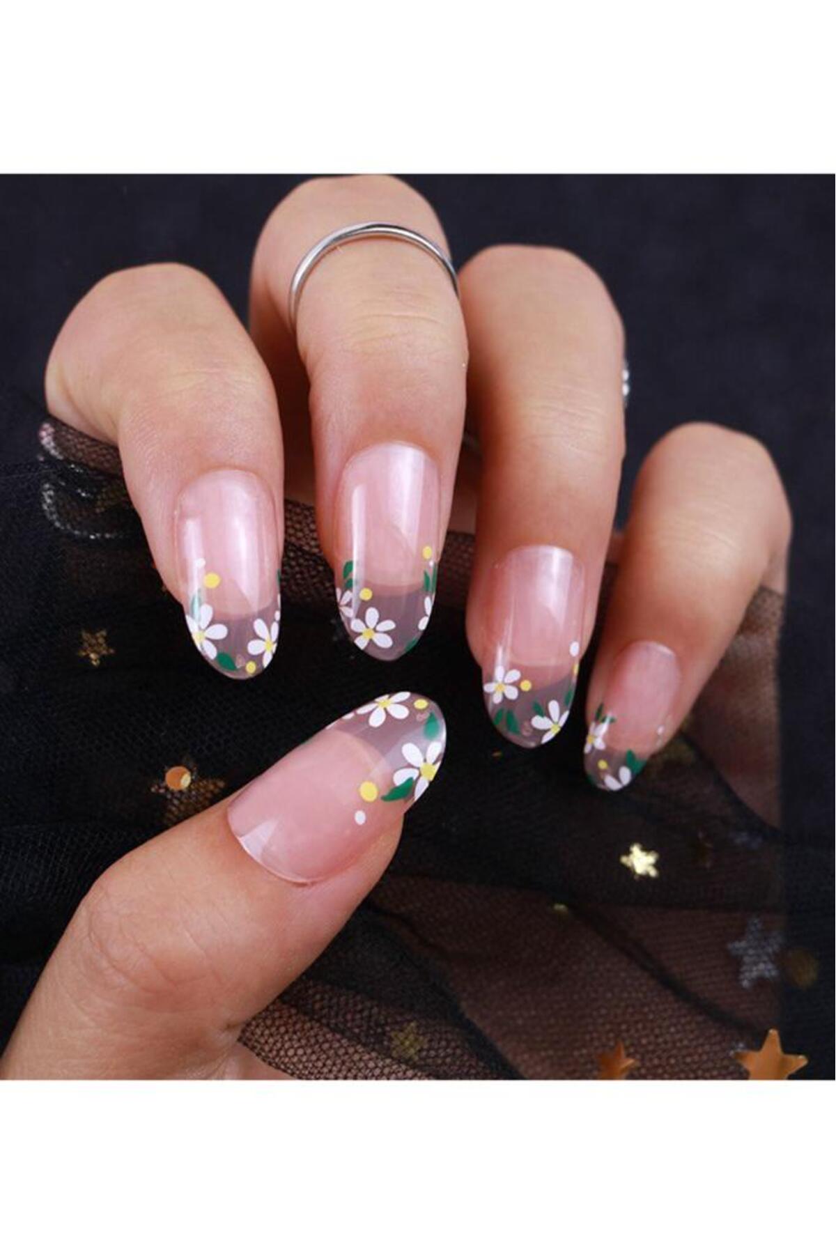 ruby face Kısa Badem Kendinden Yapışkanlı 12'li Takma Tırnak Seti ...