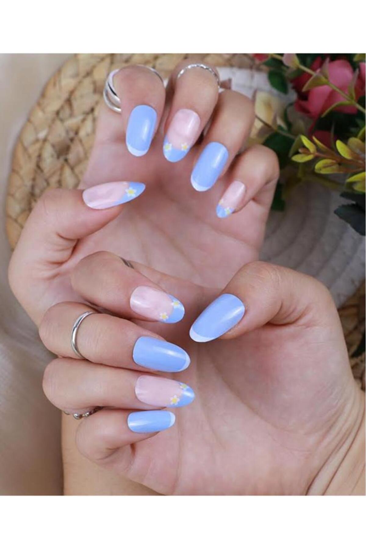 ruby face Kısa Badem Kendinden Yapışkanlı 12'li Takma Tırnak Seti ...