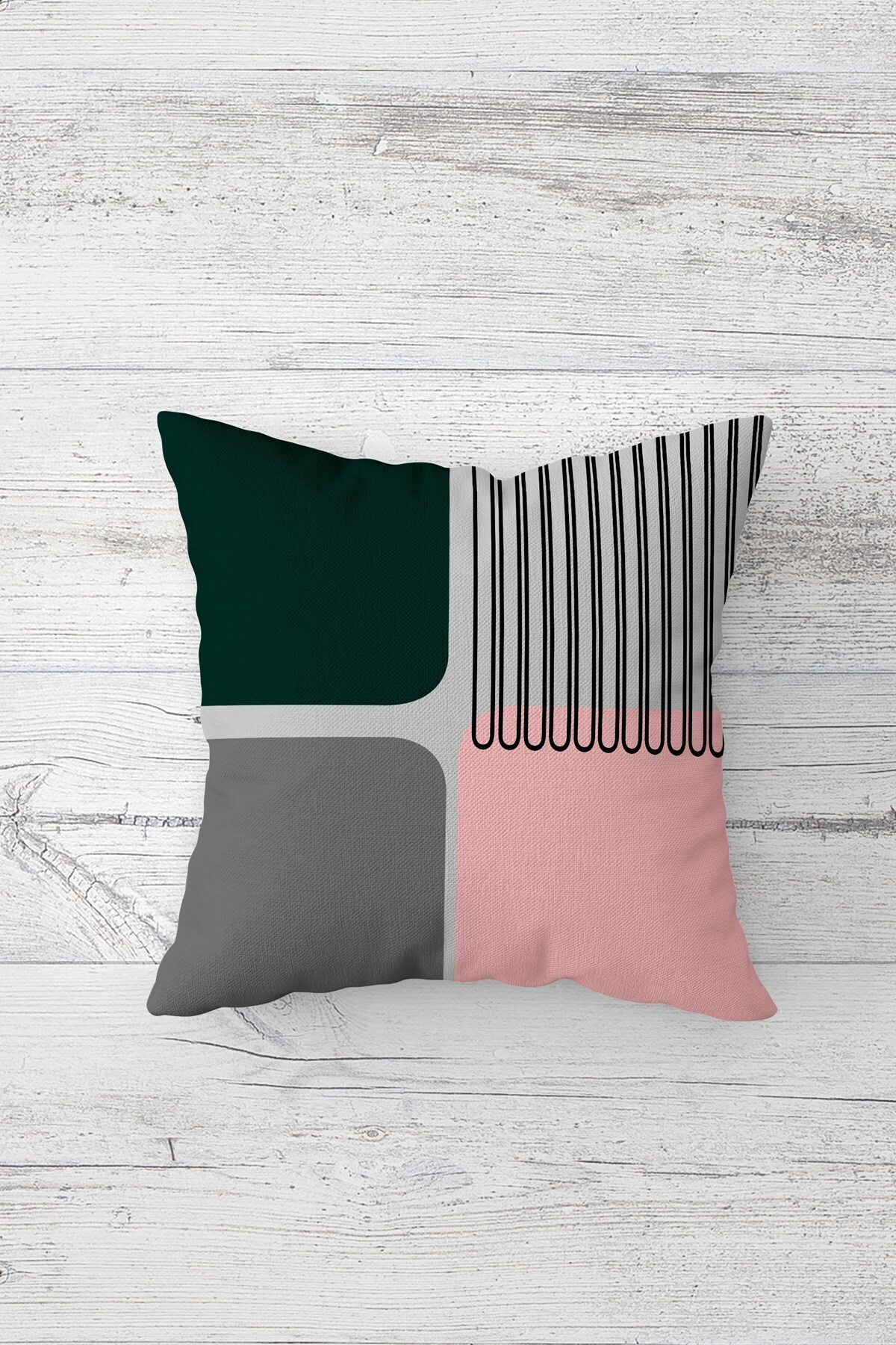 on the clouds Geometrik Çizgili ve Renk Bloklu Gizli Fermuarlı Kırlent ...