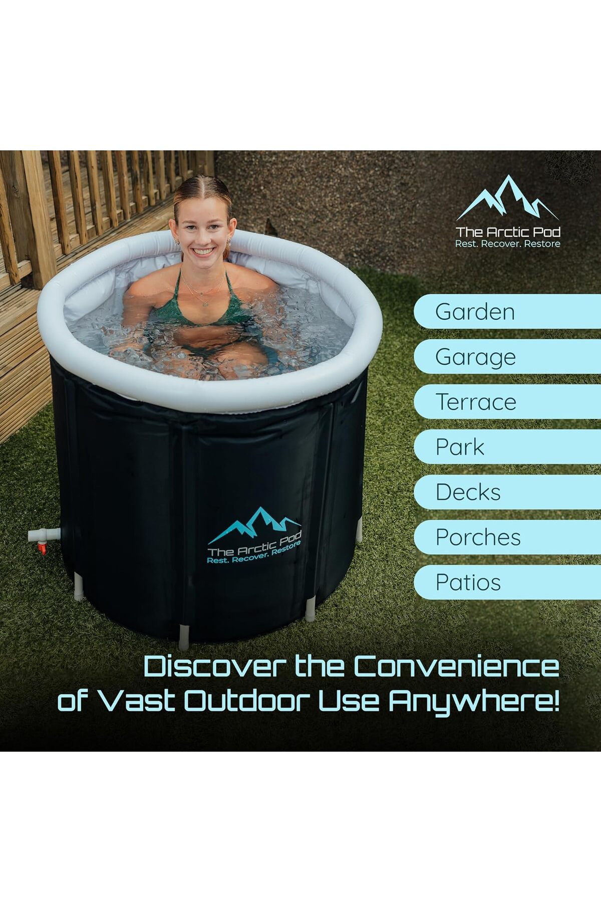 The Arctic Pod Taşınabilir Buz Banyosu Açık Küvet - 80 x 80 x 72 cm ...