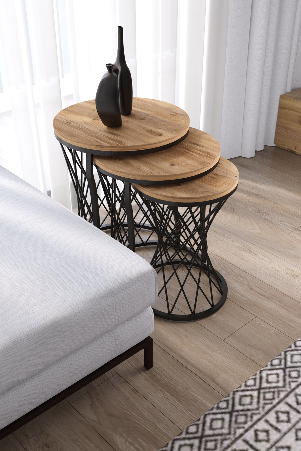 usta mekan Hasır Telli Model Statik Zigon Sehpa Antik Çam Ahşap Tabla ...