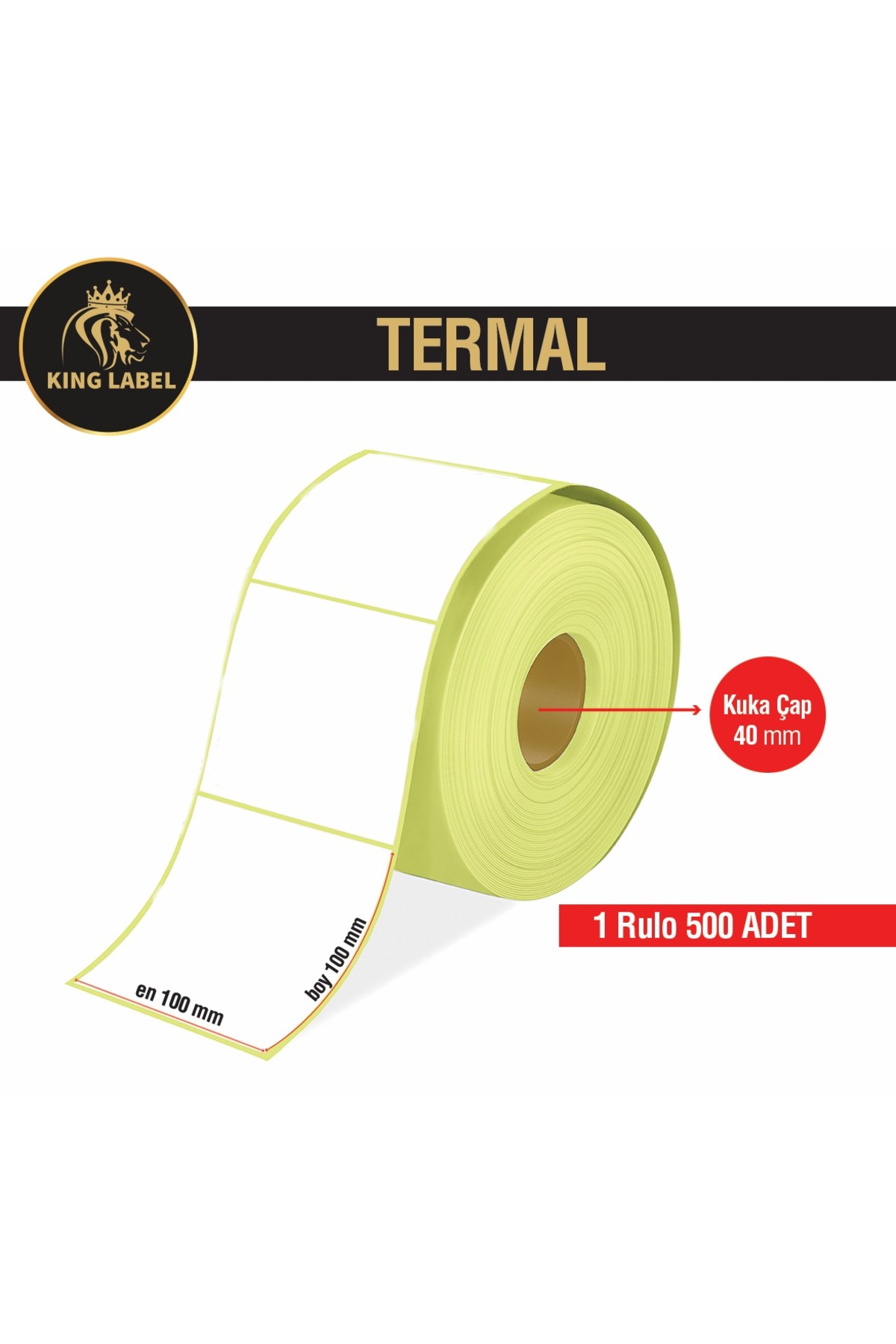 KİNG LABEL Termal Barkod Etiket 100x100 1 Rulo 500'lü Sarım Fiyatı, Yorumları - Trendyol