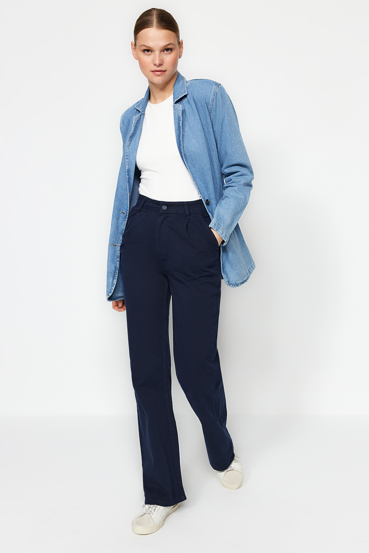 Trendyol Collection Jeans - Dark blue - Wide leg - Trendyol