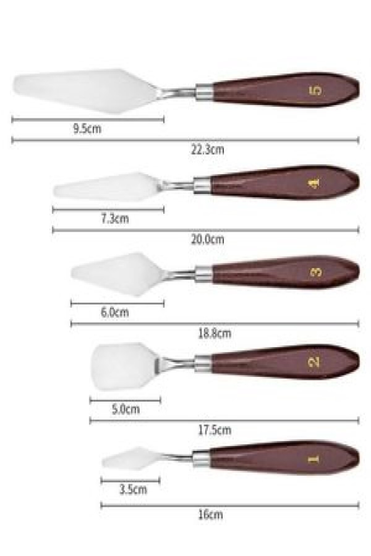DESUP MODEL 5li Metal Resim Spatulası Palette Knives, Ressam Sipatulası ...