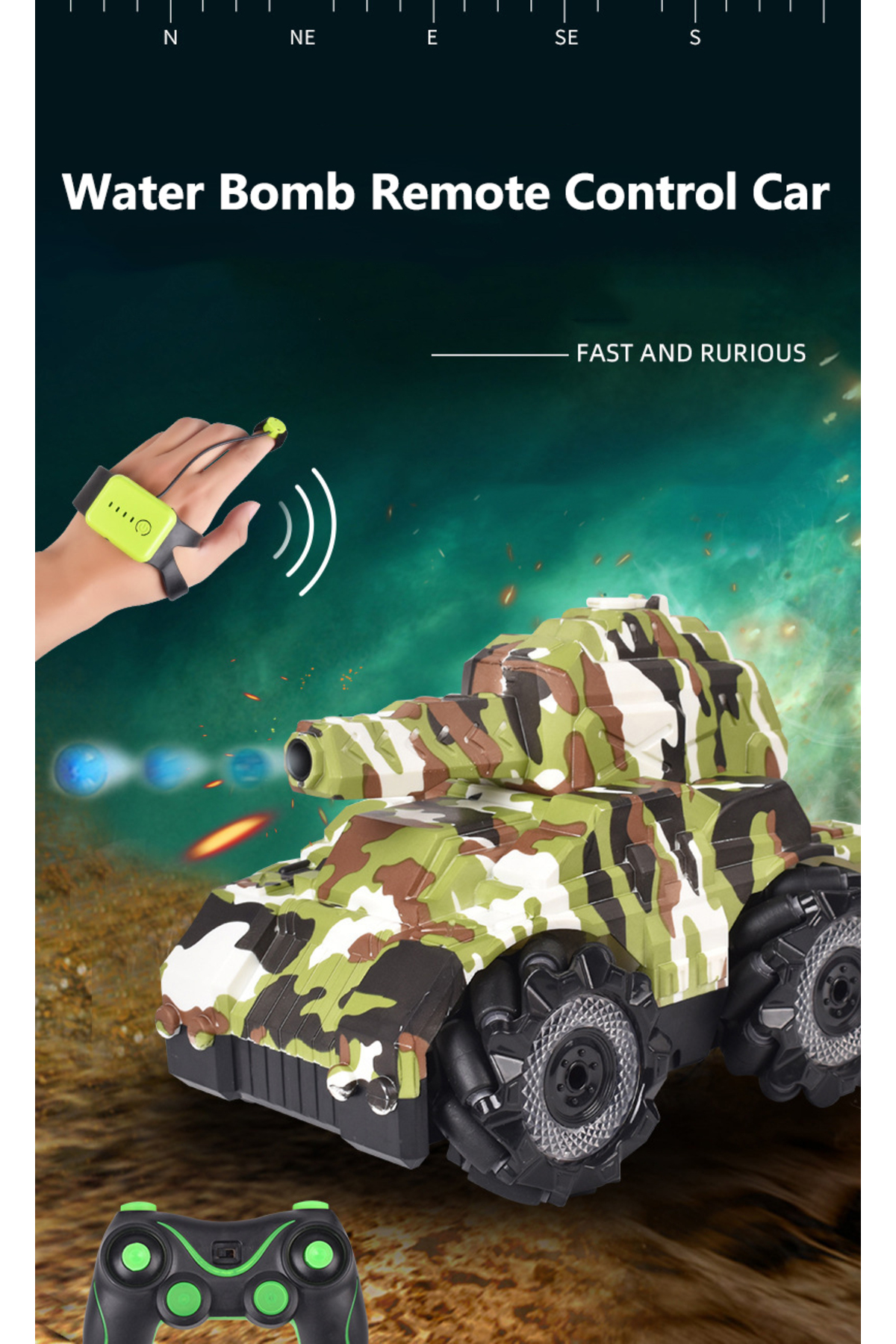 Fable Phantom Storm! Su Mermisi Atan, Uzaktan Kumandali, Drift Tank ...