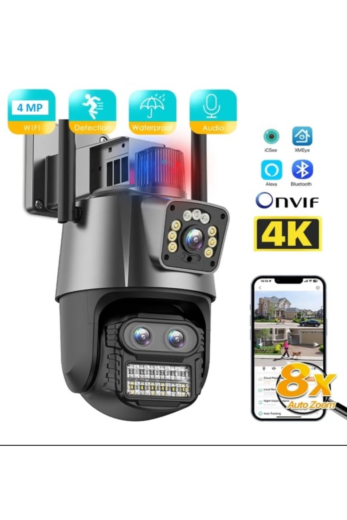 pulnix xomitech 3 Kameralı Zoomlu İcsee Xmeye Yazılımlı Polis Çakar ...