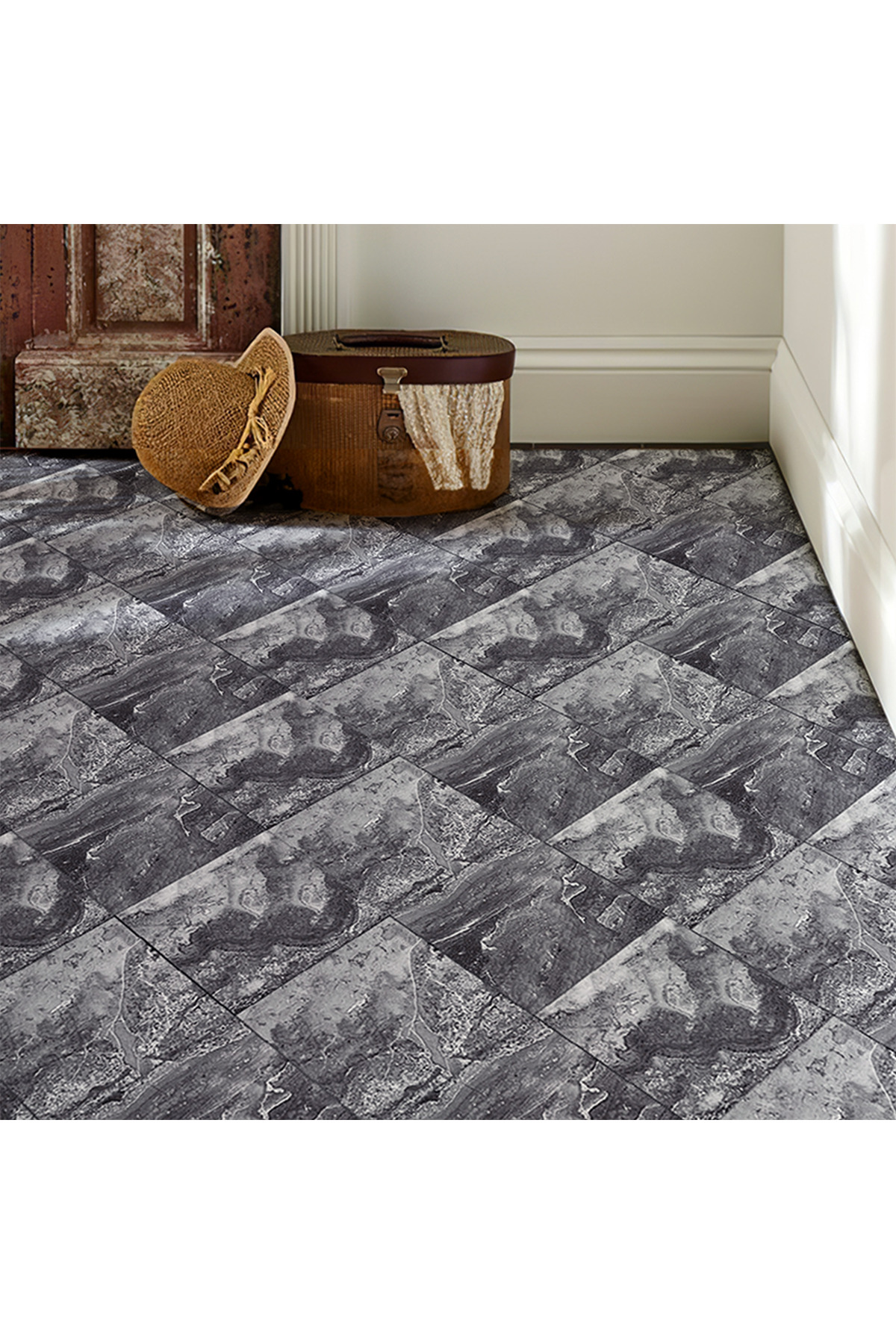 TechnoSmart 1Adet 30cm×30cm Kendinden Yapışkanlı LVT Zemin ve Duvar Kaplama Mutfak Banyo Karo ...