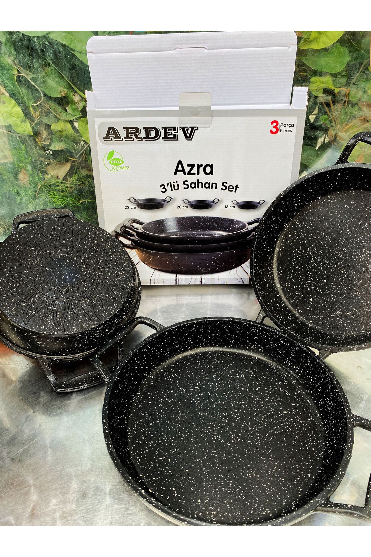 Ardev 3'lü Döküm Granit Sahan Seti Tava 18-20-22 Fiyatı, Yorumları ...