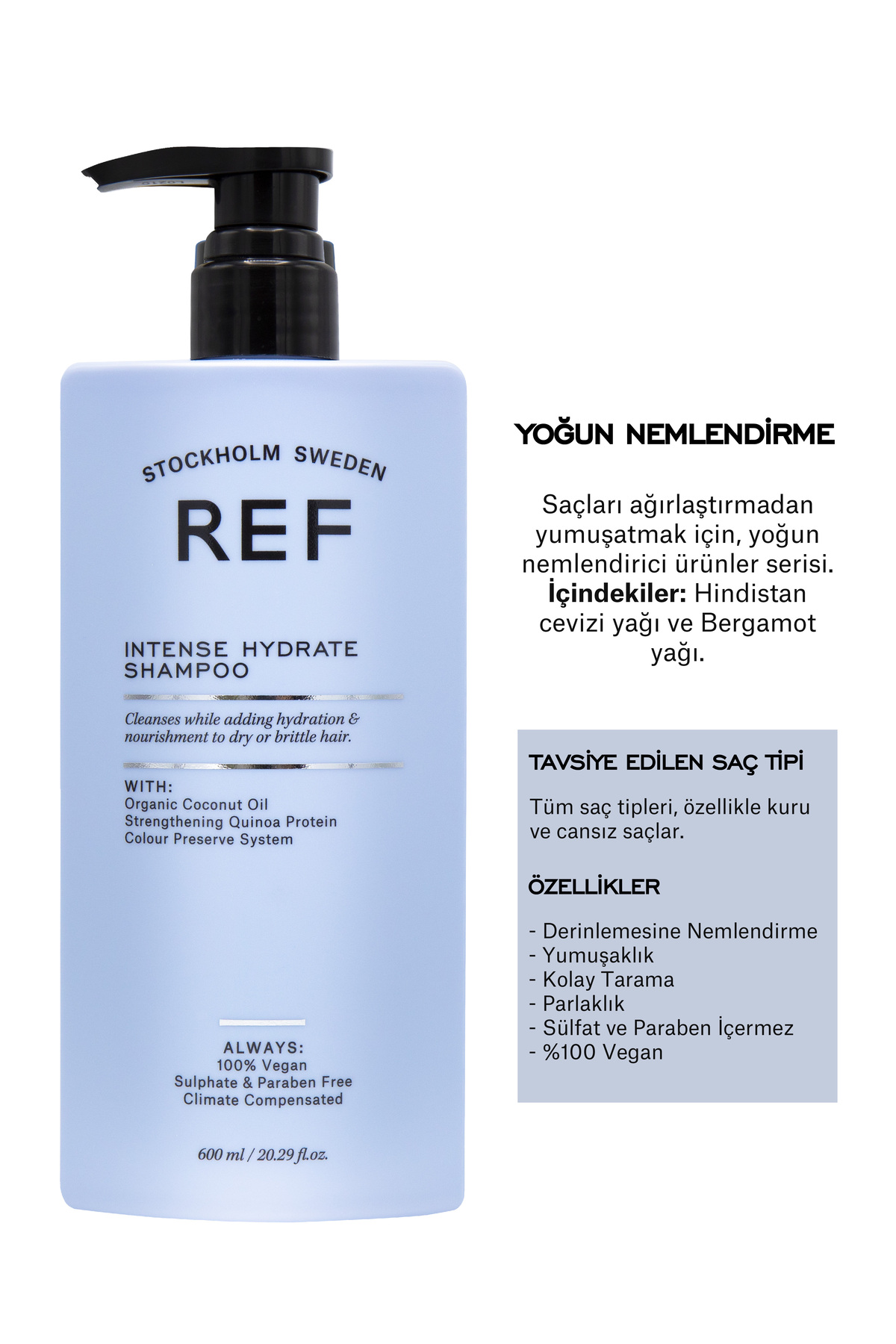 REF STOCKHOLM Ref Kuru Saçlar Için Yoğun Nemlendirici Şampuan 600 ml ...