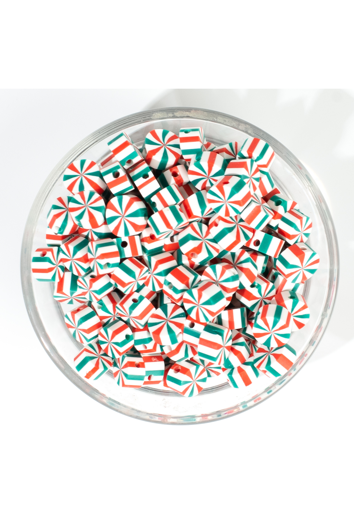 yfhobi 10 ADET - POLİMER FİMO BONCUK, YILBAŞI ŞEKERİ DESENLİ POLİMER KİL BONCUK. 1. KALİTE ...