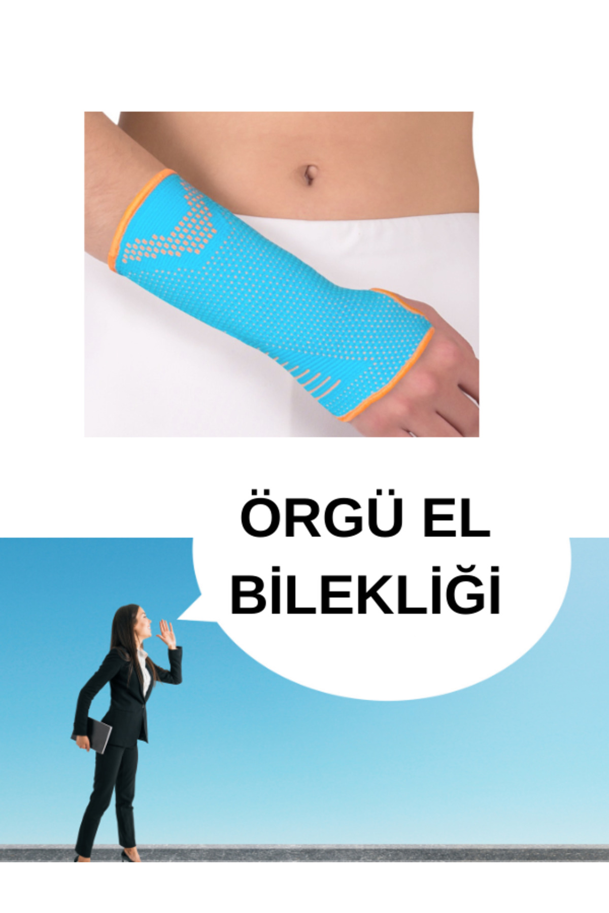 HeiN El Bilek Ateli Manucare Örme El Bilekliği Örgü Elastik El Bileği ...