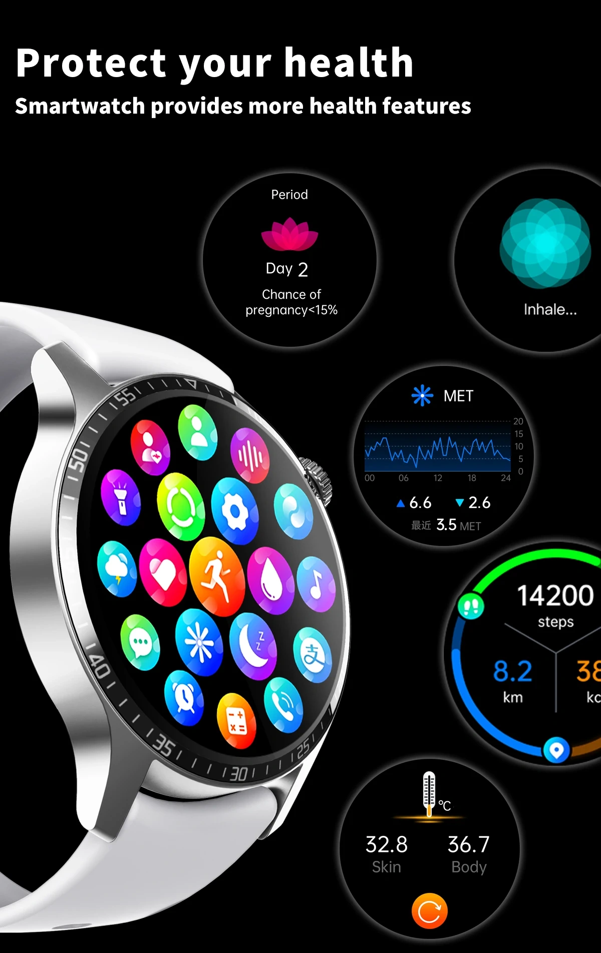 SONREİR Spor Klasik Arama Yapan Erkek Akıllı Saat Android&ios Huawei Iphone Samsung Xiaomi ...