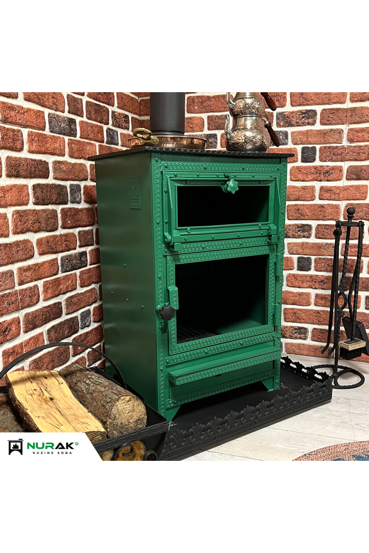 Nurak Kuzine Soba Yeşil Renkli Fırınlı Şömine Soba Fiyatı, Yorumları - Trendyol
