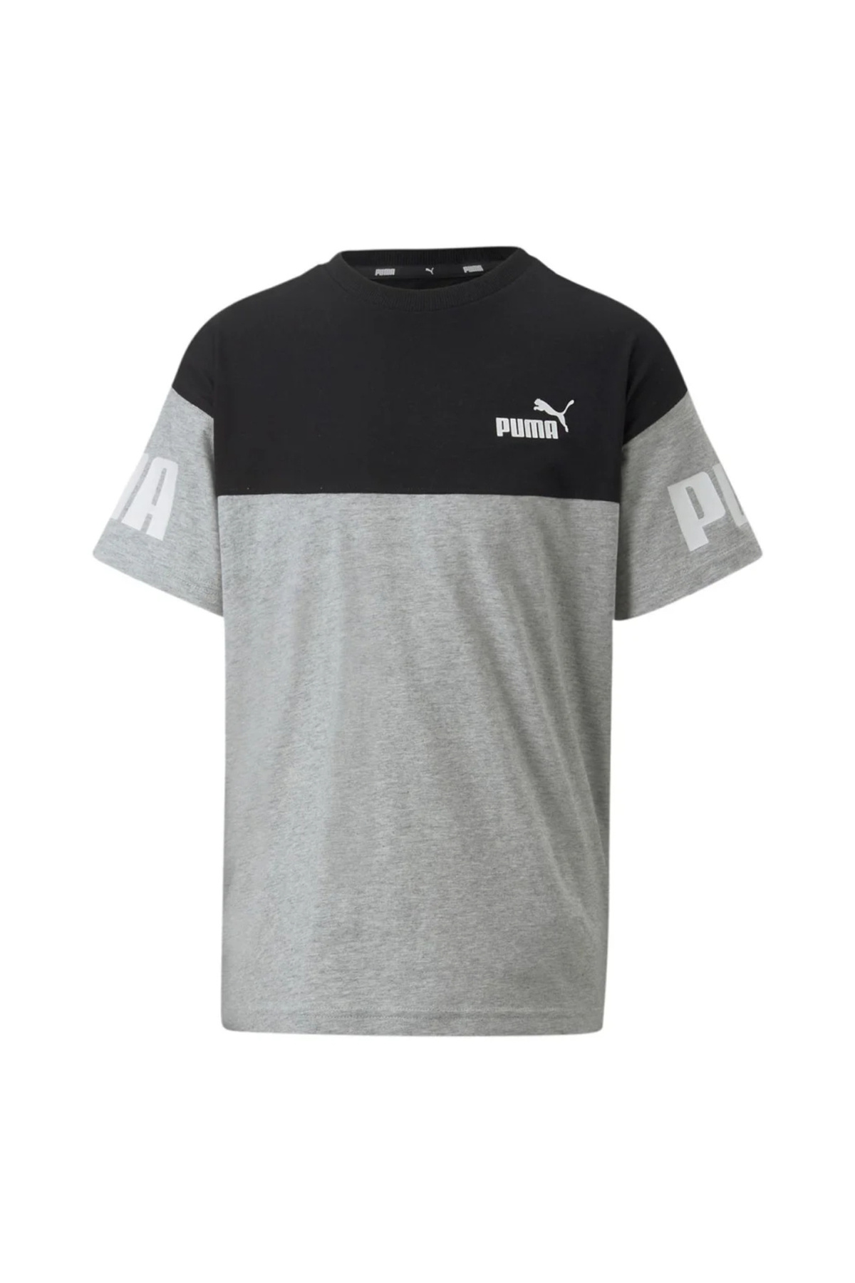 Puma Düz Gri Erkek T-Shirt 67009704 Puma Power Colorblock TeeFiyatı ...