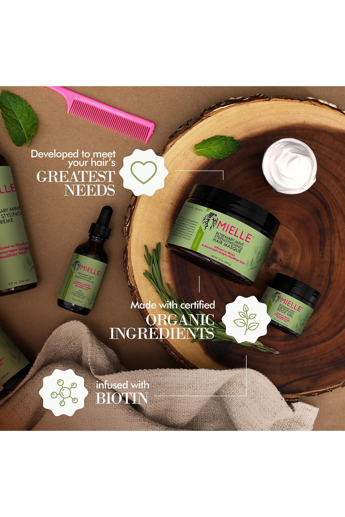 MIELLE Rosemary Mint Strengthening Hair Masque Fiyatı, Yorumları - Trendyol