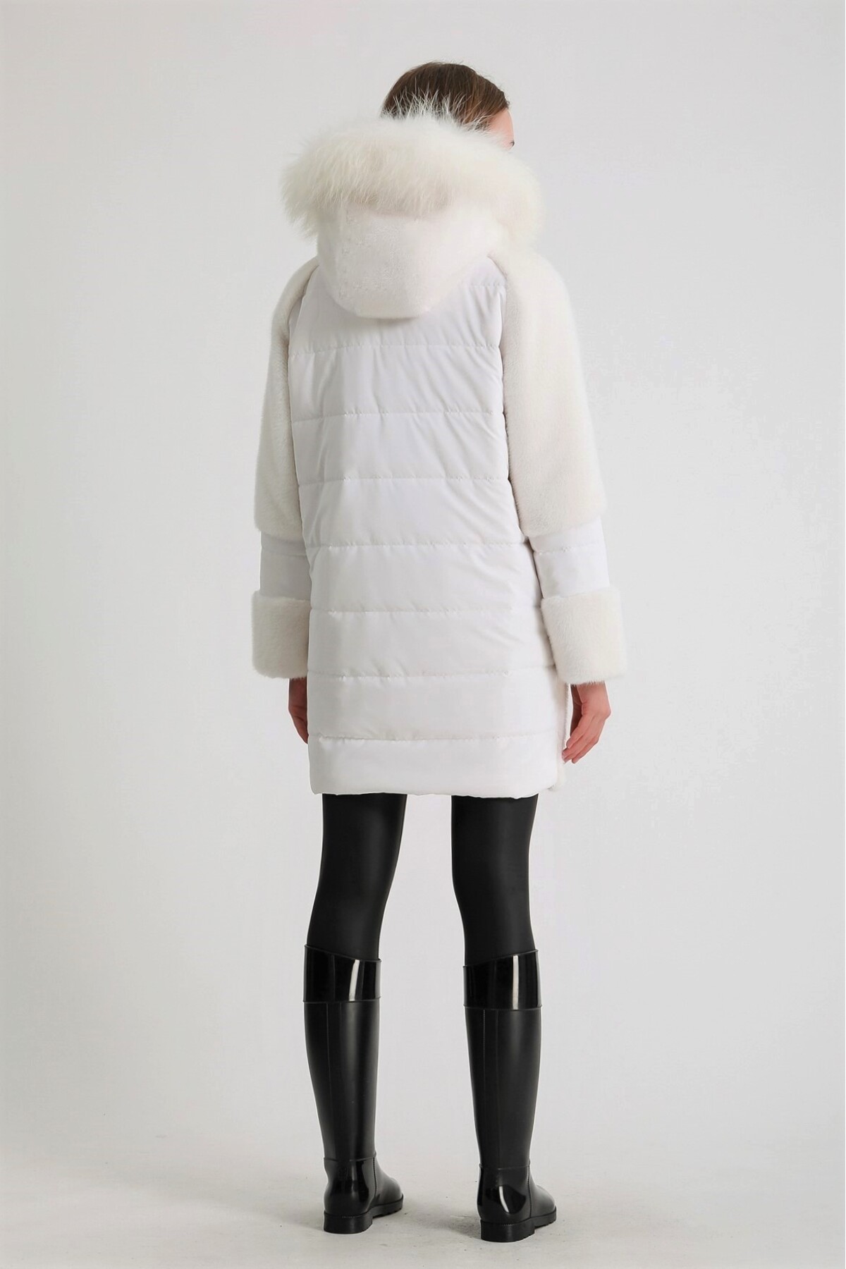 Leather Club Beyaz Kuzu Derisi Aksesuarlı Fox Kürk KabanFiyatı ...