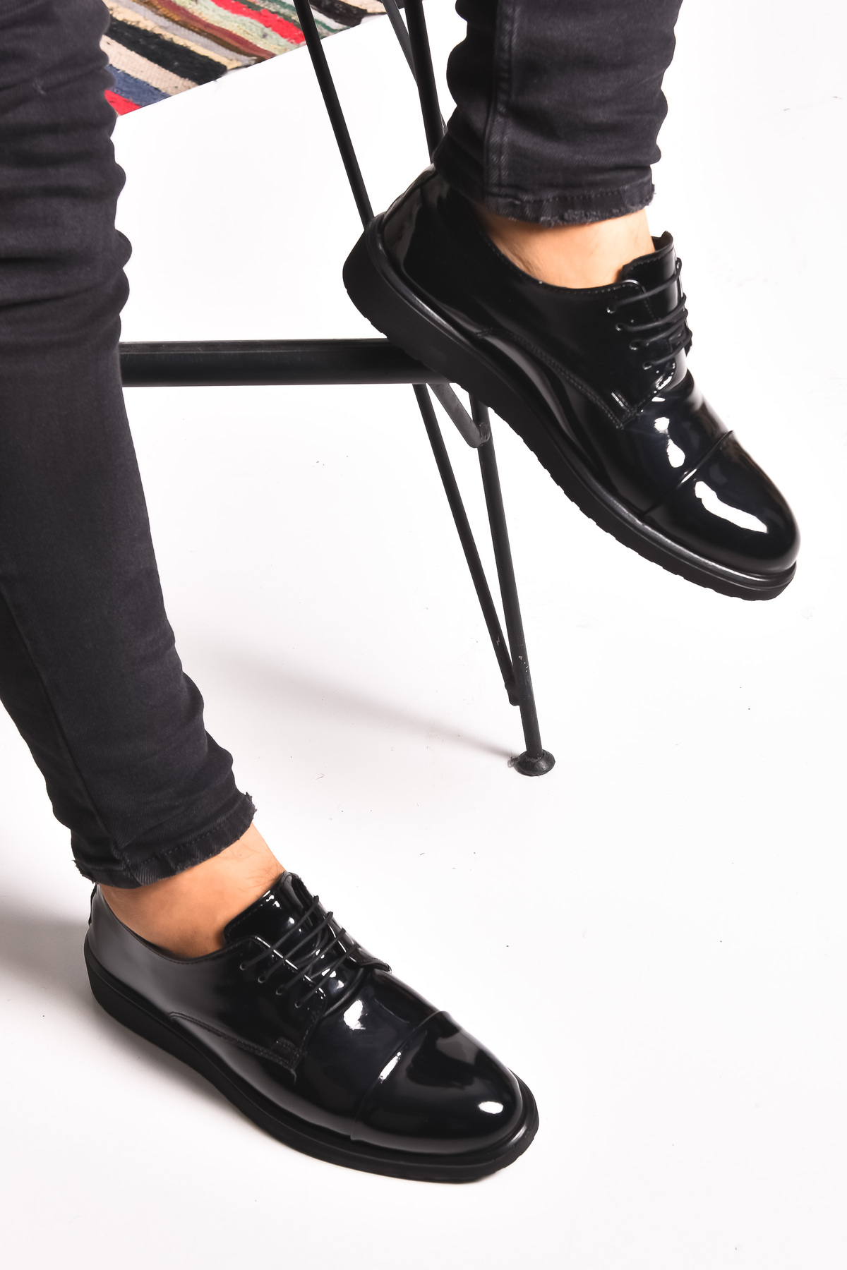 Azim Shoes Siyah Rugan Parlak Önü Bagcıklı Erkek Ayakkabısı - Fiyatı ...