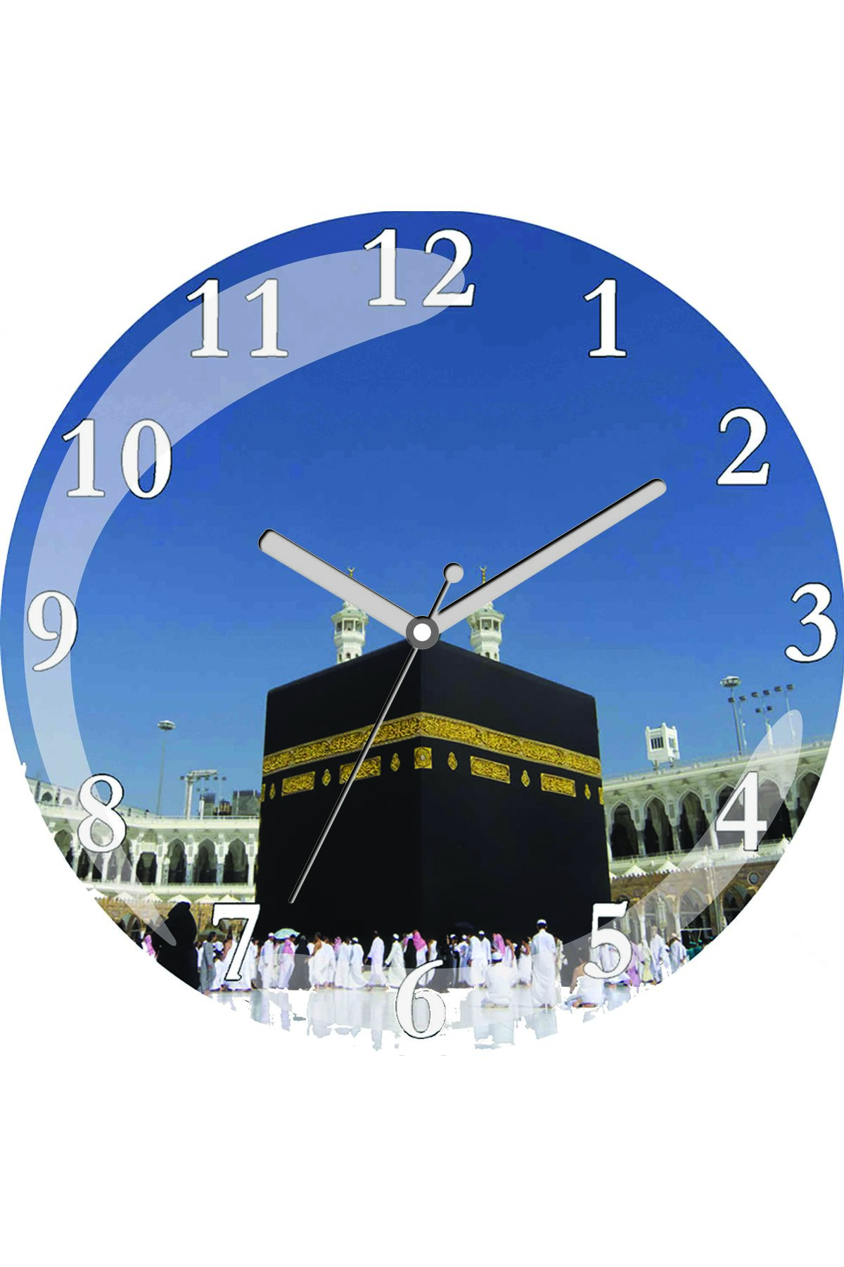 ART HEDİYE Kaaba Islamic Diameter 30cm Silent Flowing Convex Real Glass ...