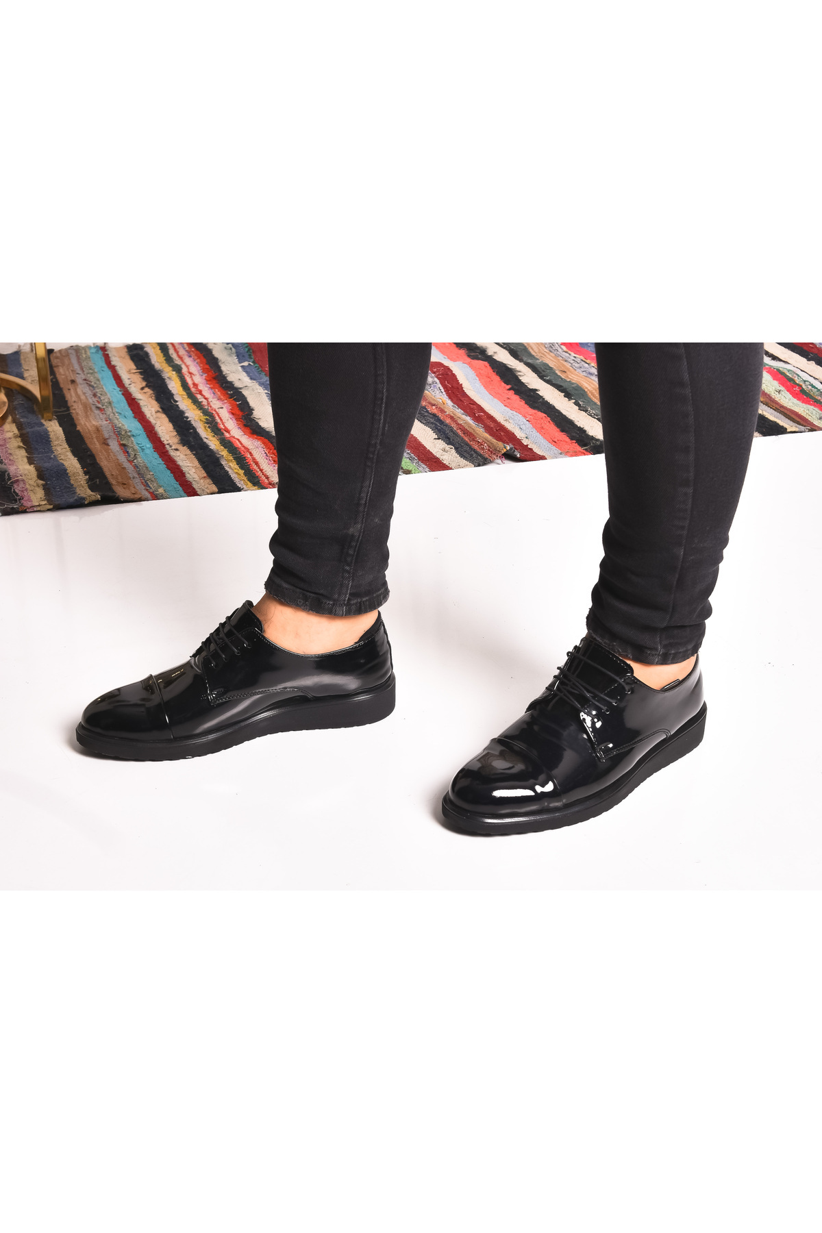 Azim Shoes Siyah Rugan Parlak Önü Bagcıklı Erkek Ayakkabısı Fiyatı ...
