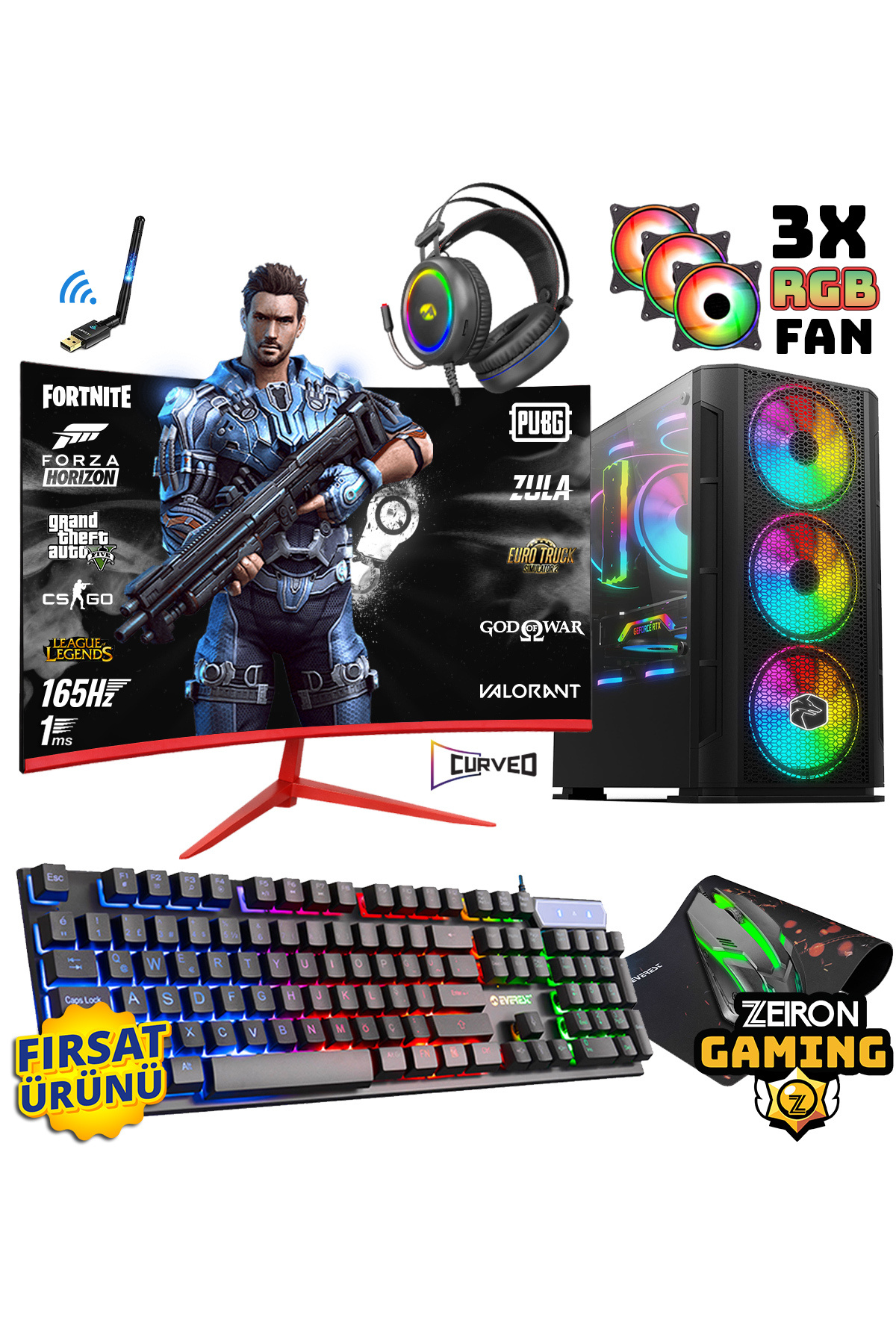 Zeiron Sirius X15 I5-3470 8gb 512gb Ssd+320gb Hdd Gtx1050ti 24" 144hz ...