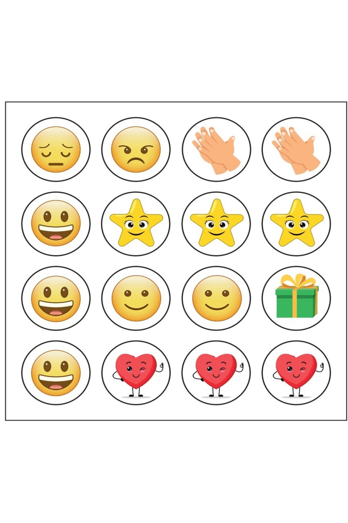 Hdg 64 Pieces Magnetic Emoji Sticker Labels - Smiling Face, Star Clap ...