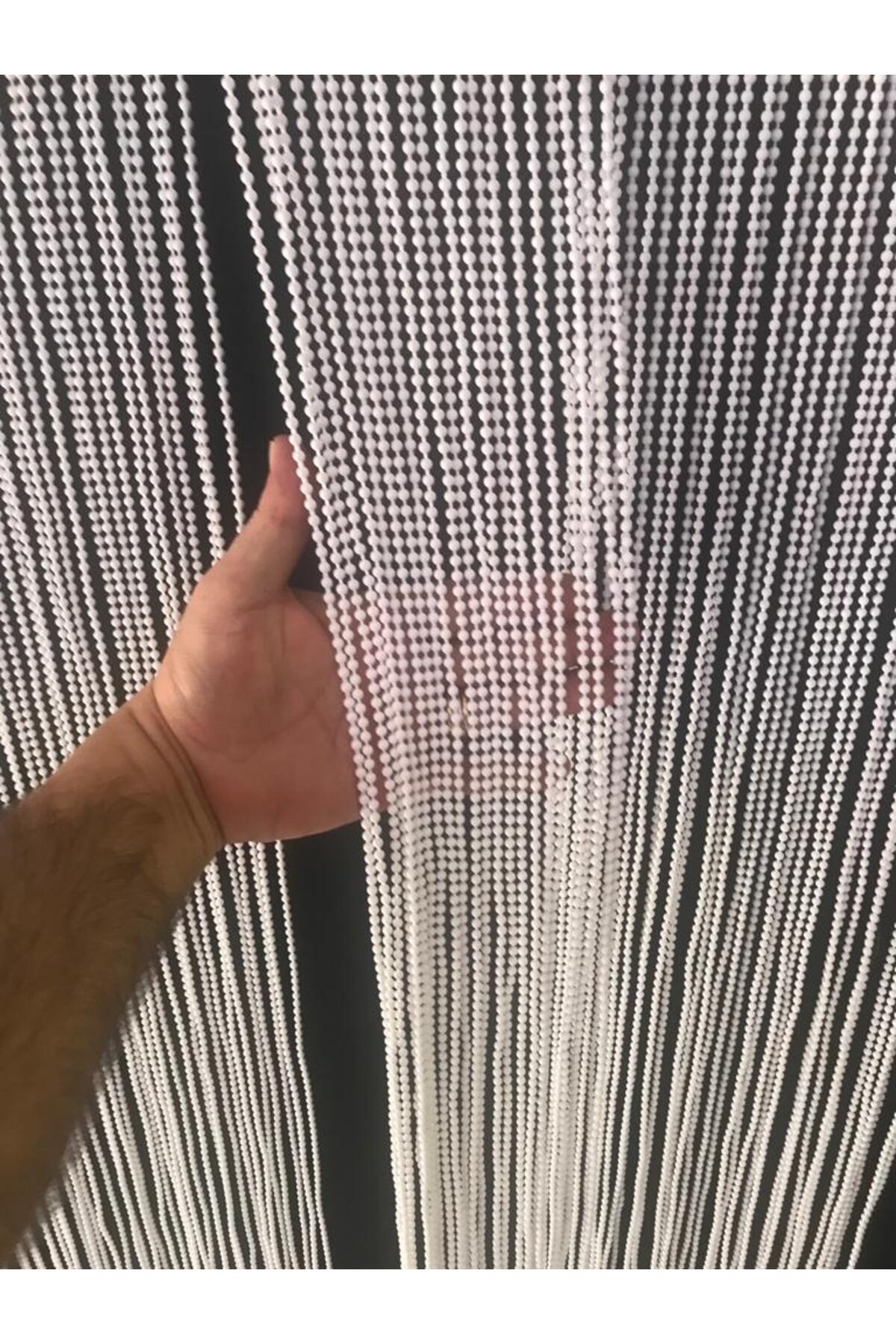 özdeğer home 75x180 Beyaz5mm Aralık Beyaz Zincir Kapı Perdesi Boncuk ...