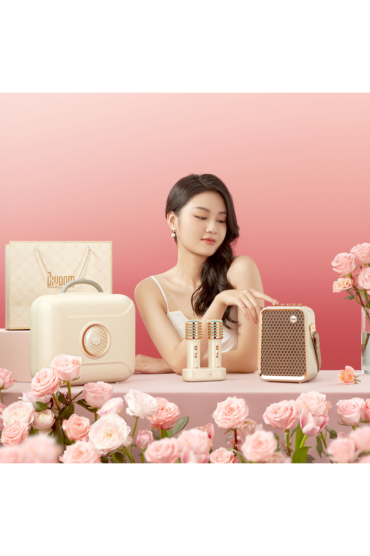 Divoom SongBird-HQ Çift Karaoke Mikrofonlu 6 Ses Efektli 50 Watt ...