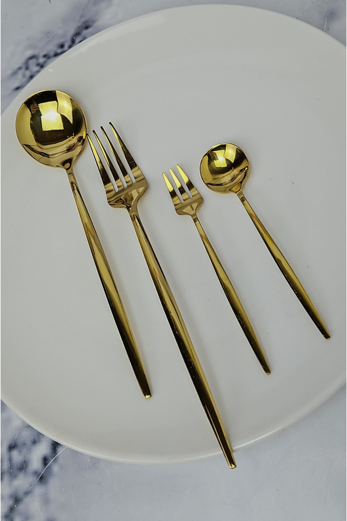 BRE HOME 24 parça gold paslanmaz çelik çatal kaşık seti Fiyatı ...