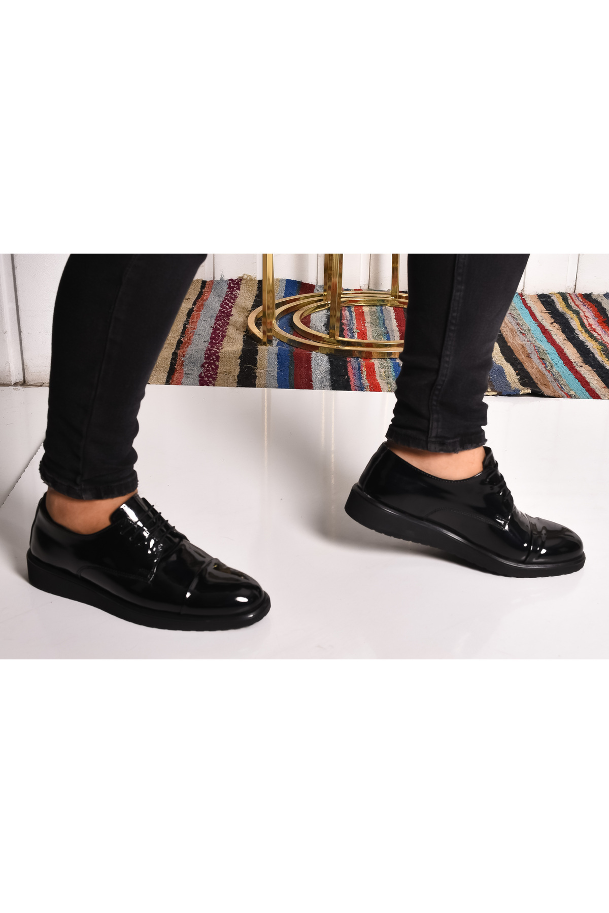 Azim Shoes Siyah Rugan Parlak Önü Bagcıklı Erkek Ayakkabısı - Fiyatı ...