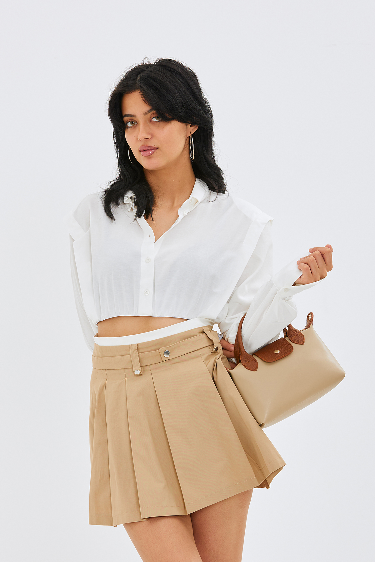 minebag Long Strapped Sahra Women's Crossbody Bag Beige - Trendyol