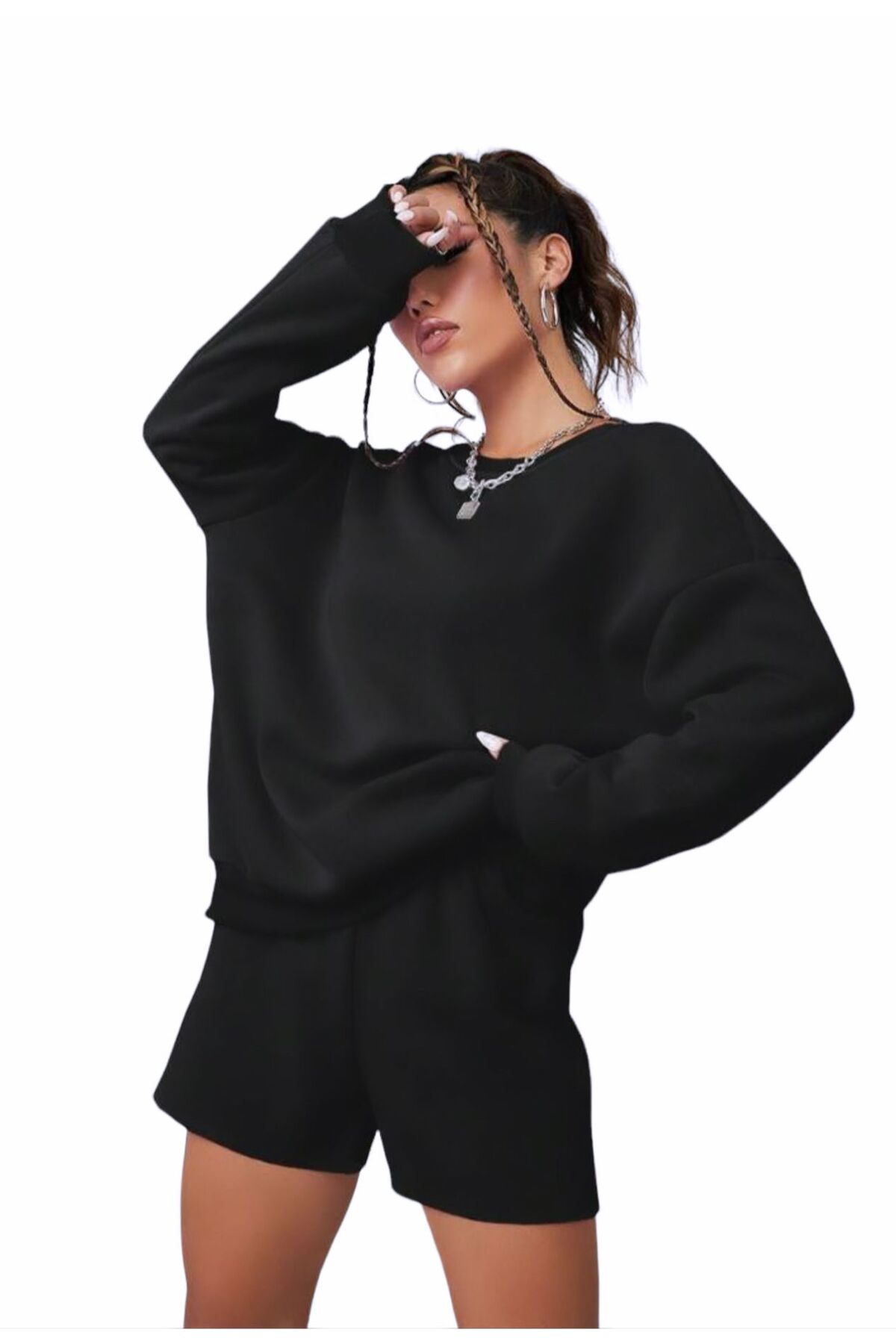 BENROMA OVERSİZE KALIP BİSİKLET YAKA Sweatshirt Fiyatı, Yorumları ...