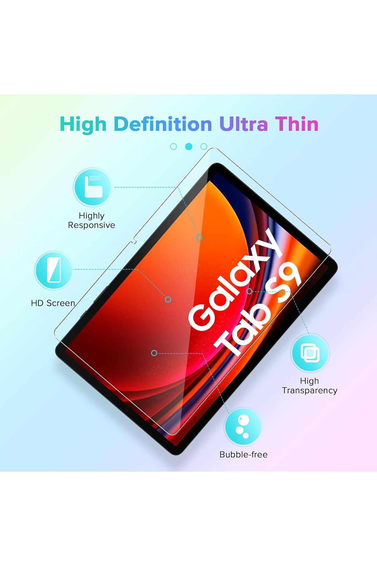 m.tk moveteck Samsung Galaxy Tab S9 11 inç Tablet Ekran Koruyucu Cam ...