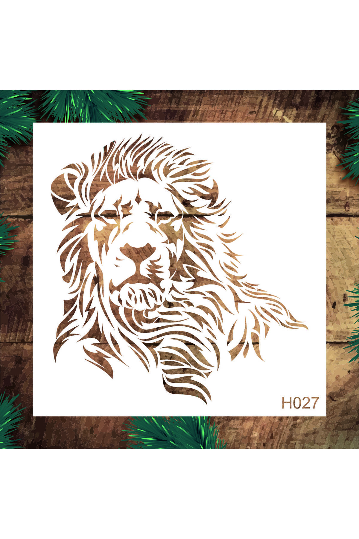 STENCİLTASARIM Stencil Tasarım H027 Aslan- Dekoratif Duvar Ve Eşya ...