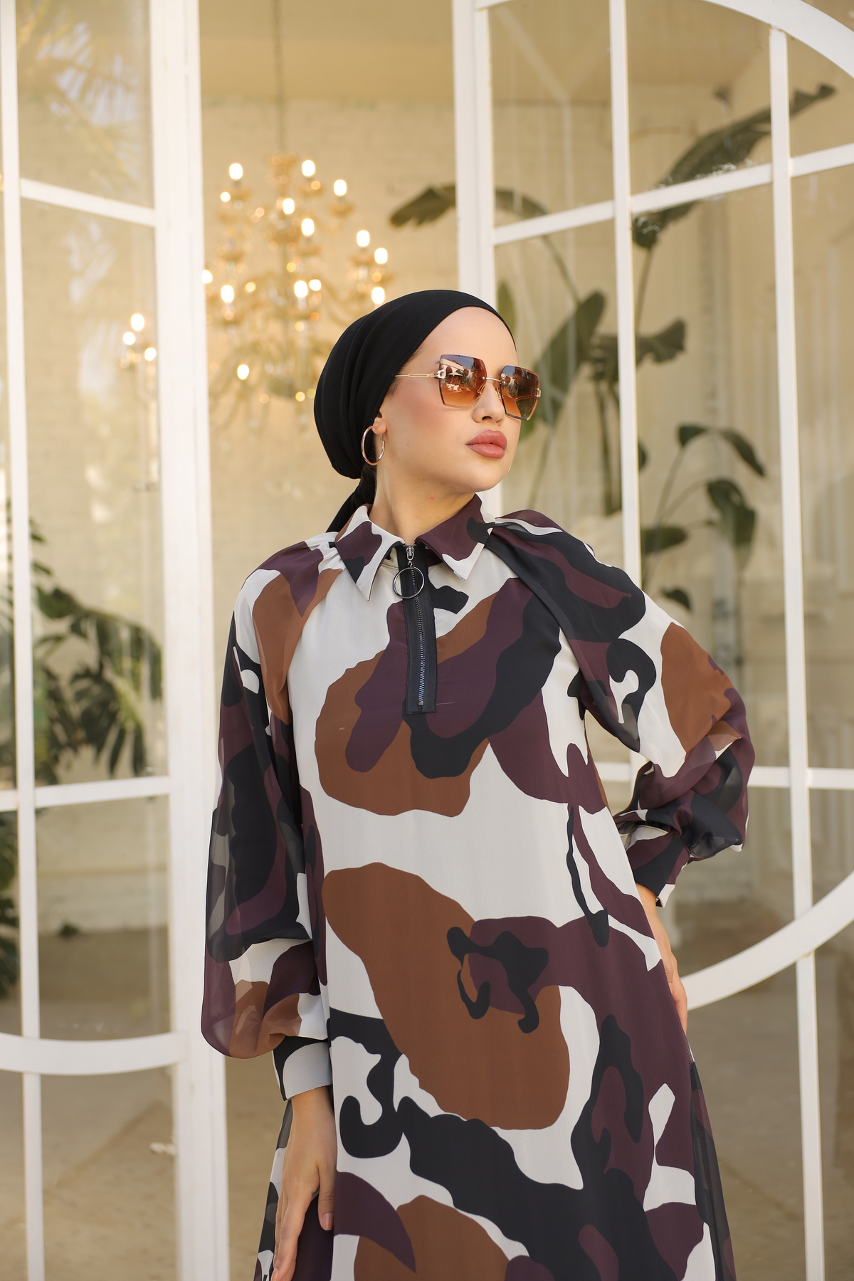 KAHMA COLLECTİON KOLLARI ŞİFON DETAY ELBİSE - Fiyatı, Yorumları