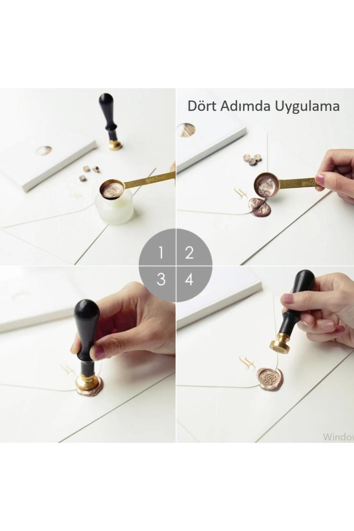 Profisher Mektup Damga Mühürü Gül Ve Kalp + 30 Mühür Mumu + Eritme ...