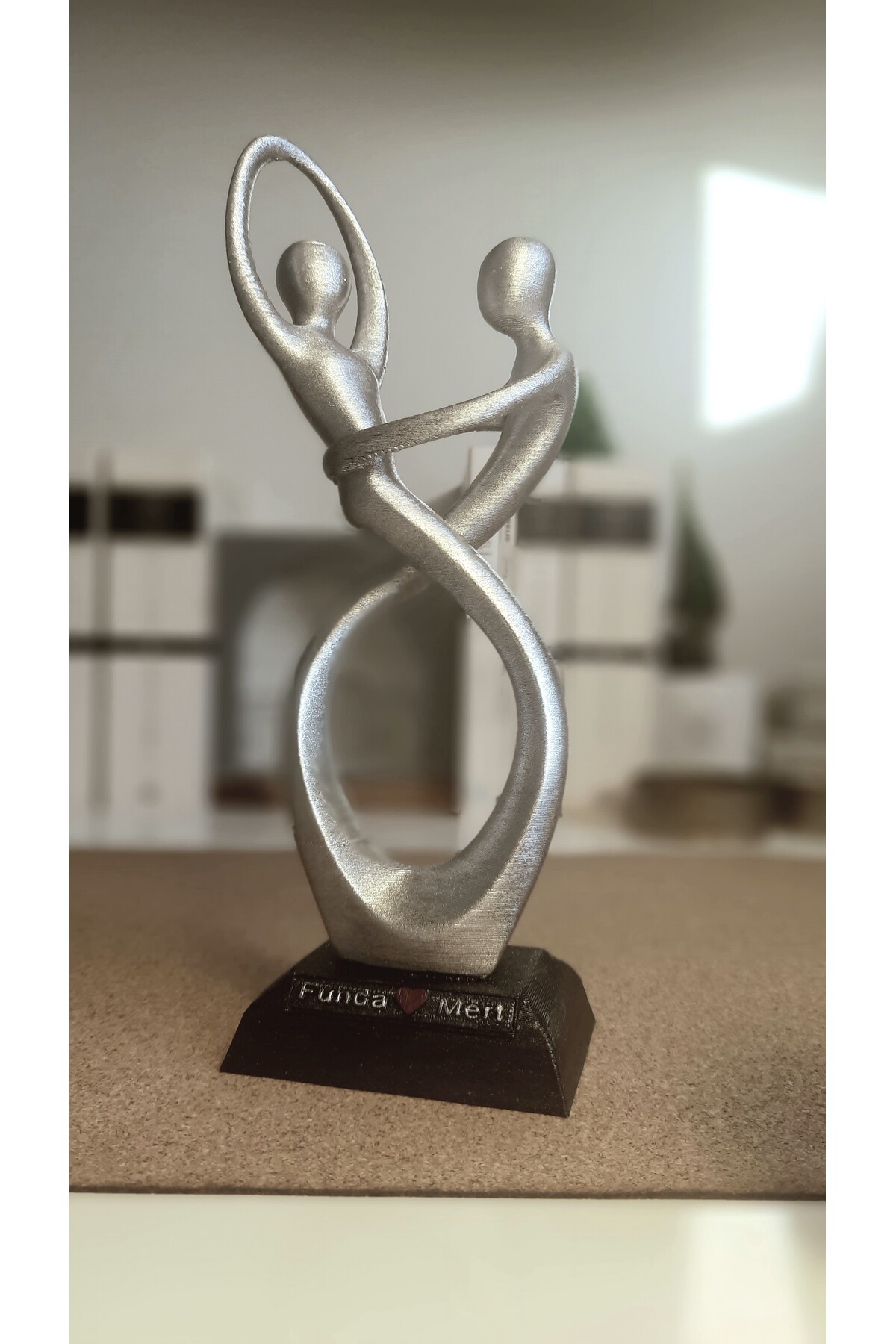 EYA STUDİO Isimli Sevgili Biblosu-Gümüş Renk 25 Cm Sevgiliye Hediye ...