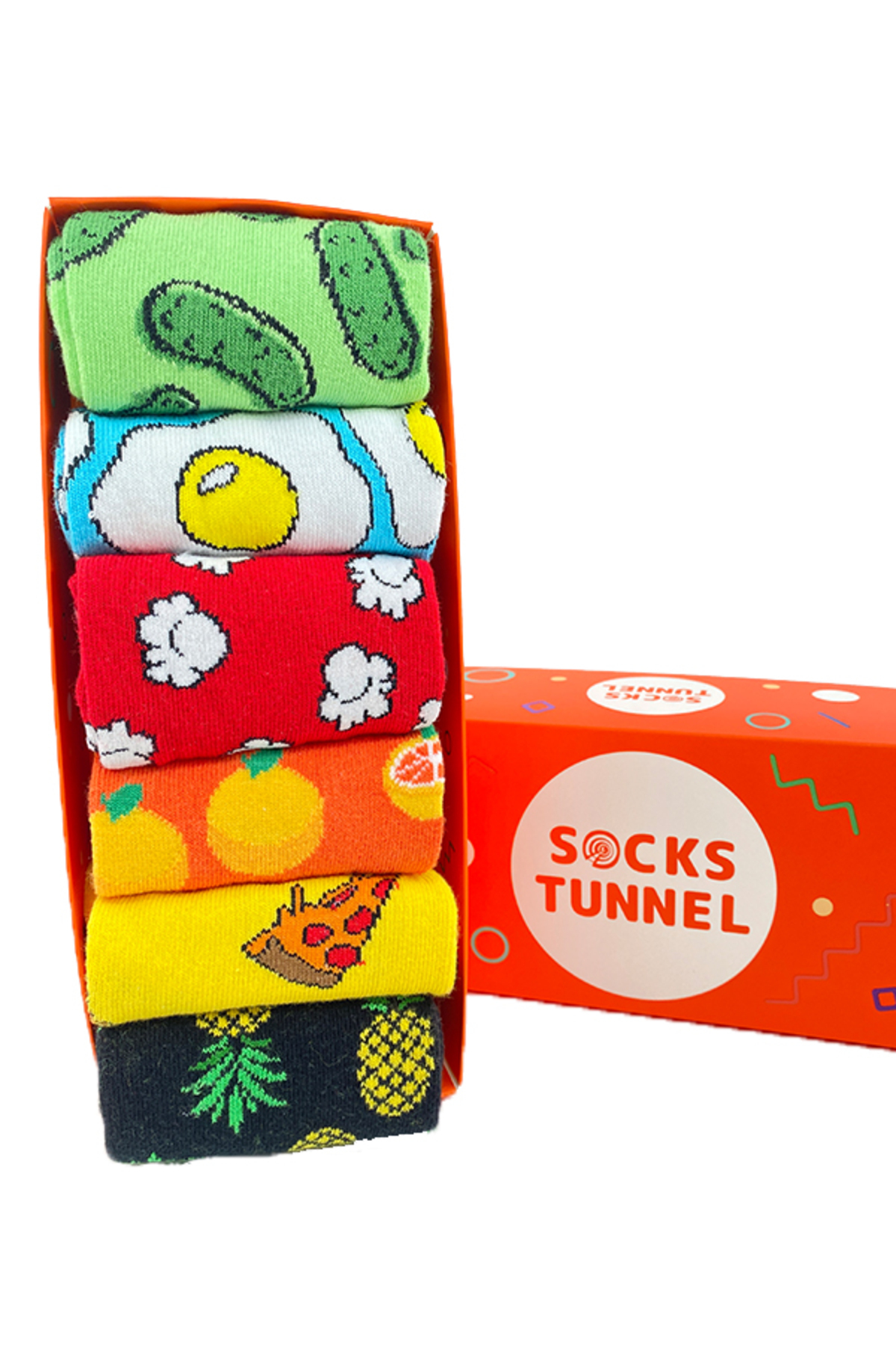 Socks Tunnel 6'lı Meyve Pizza Karma Desenli Renkli Çorap Set Fiyatı ...