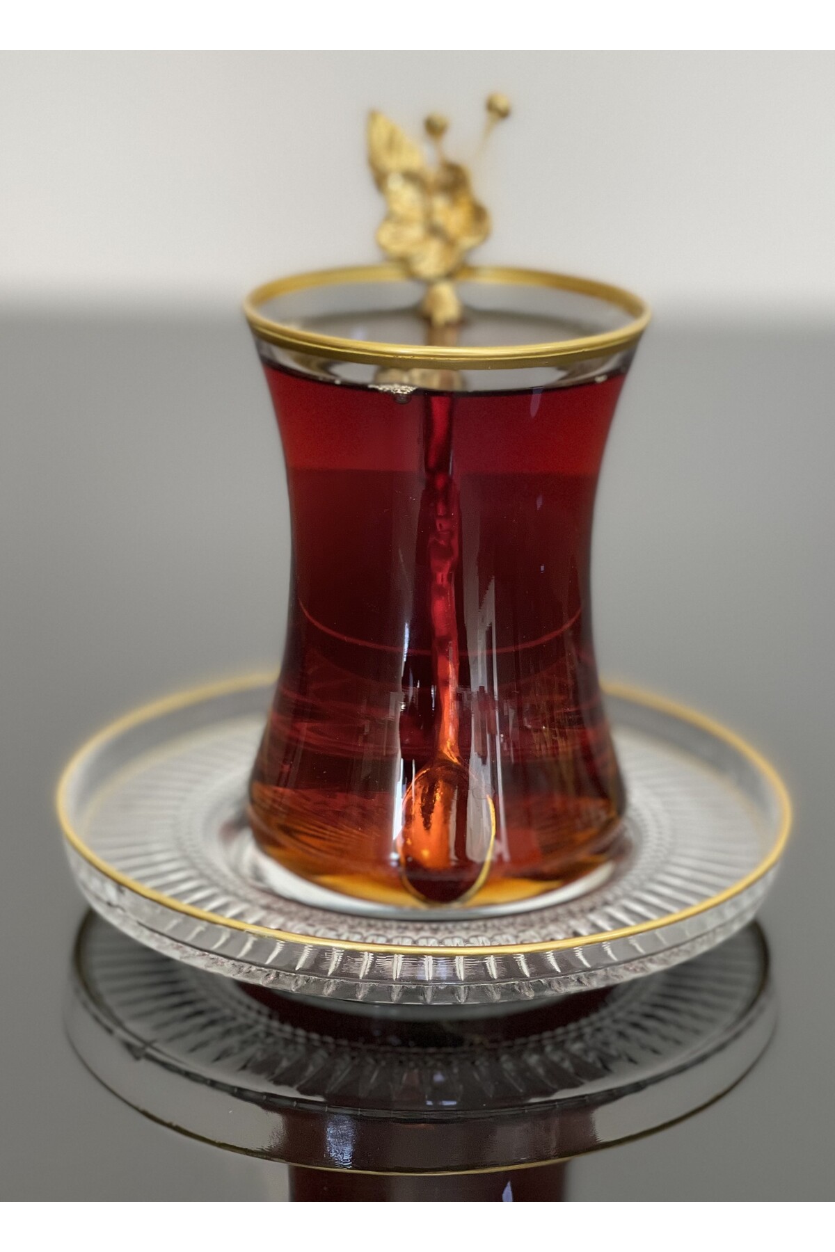 atabey home Çay Set 18 Parça 6 Kişilik Japon Gülü Çay Kaşıklı Lav ...