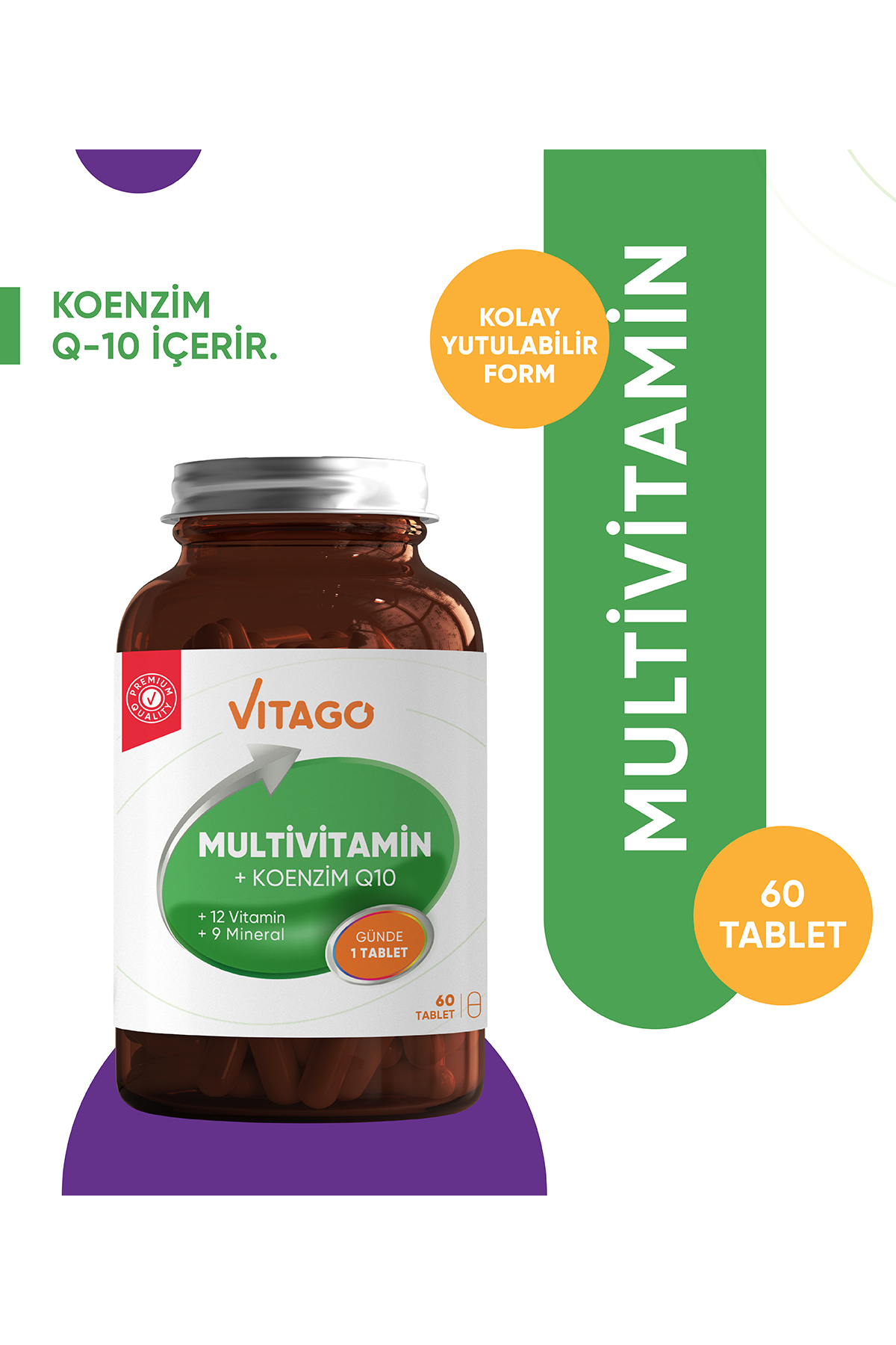 Vitago Multivitamin Koenzim Q-10 Tablet Takviye Edici Gıda Fiyatı ...