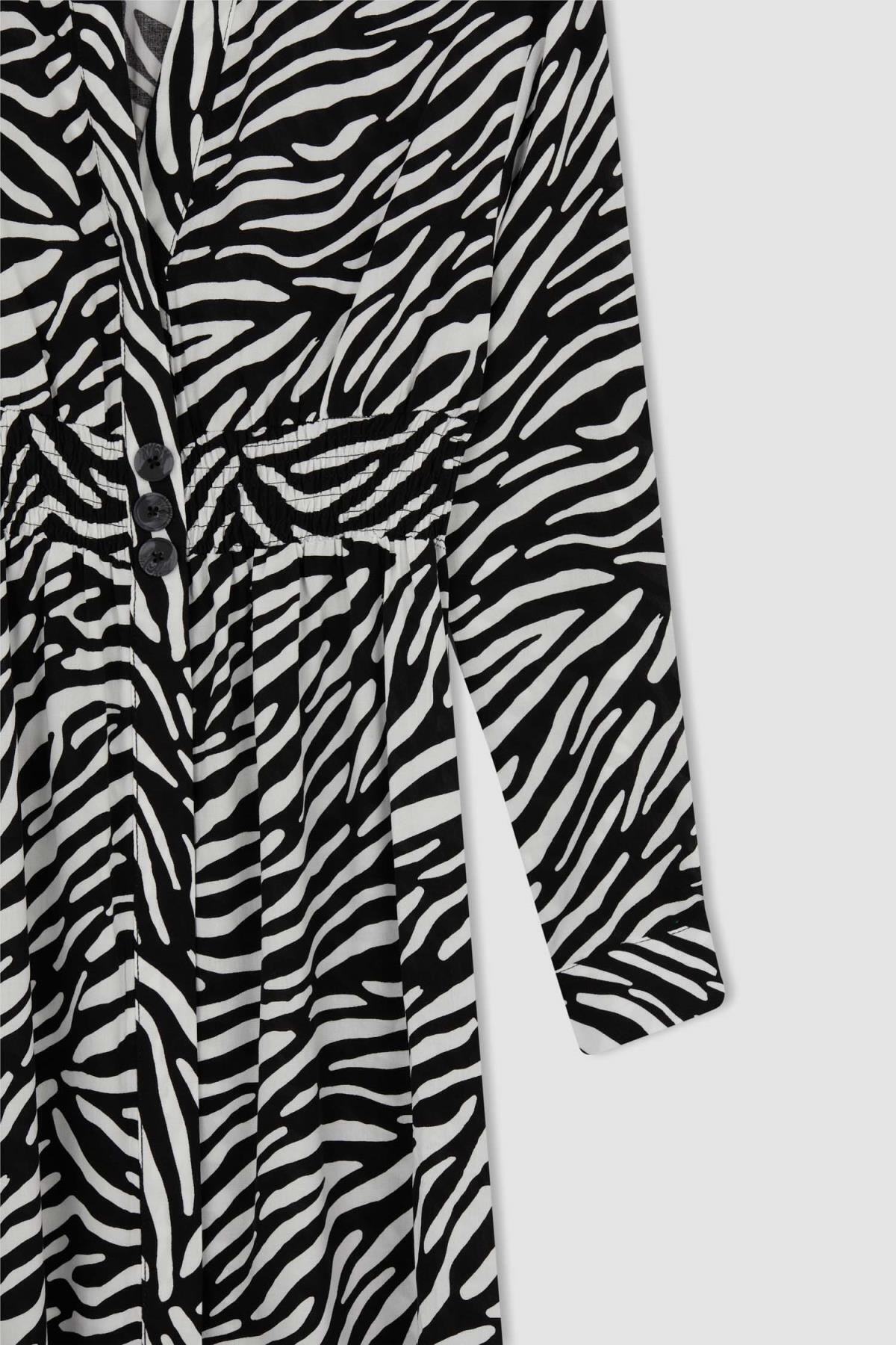 Defacto Traditional Gömlek Yaka Midi Uzun Kollu Elbise - Fiyatı, Yorumları