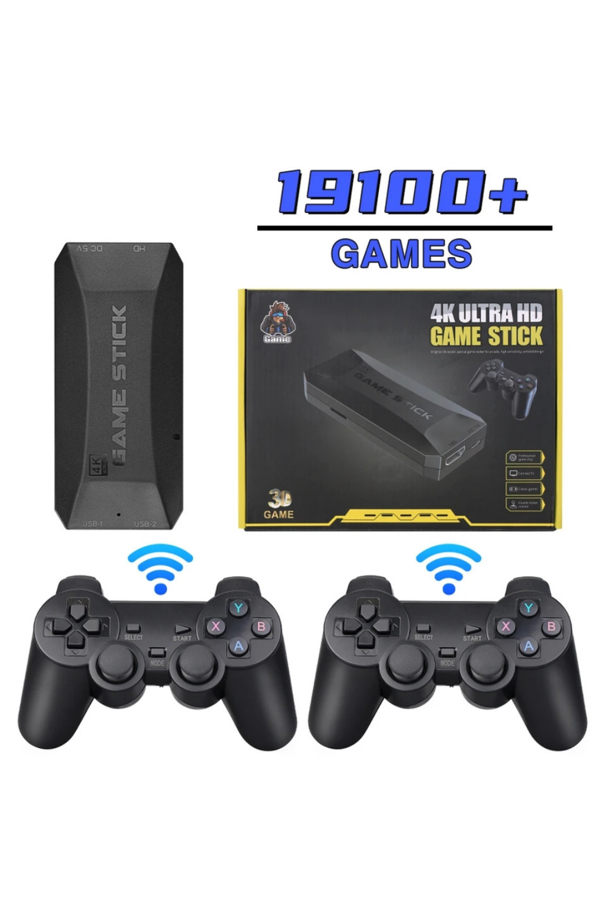 HEJARON Lobo 2.4g Uyumlu Kablosuz Çift Kol Oyunlar 4k Game Stick 19000 ...